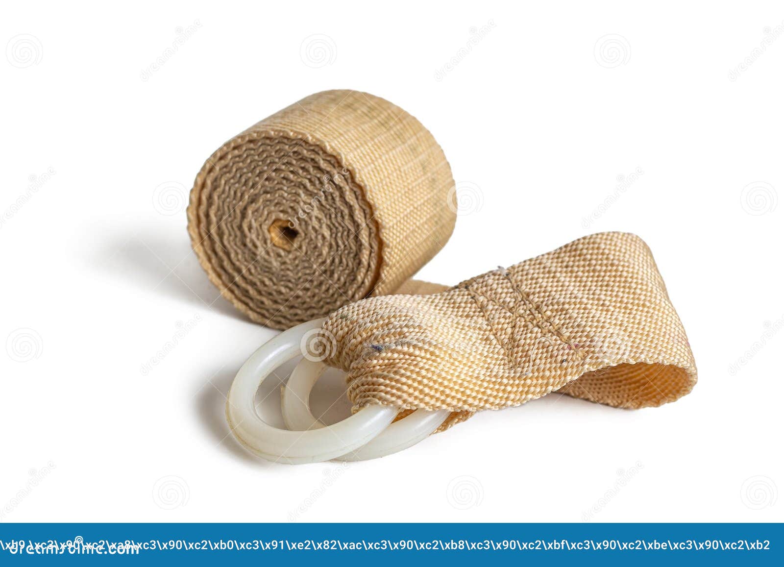 White Nylon Strap with White Plastic Rings Stock Image - Image of ...