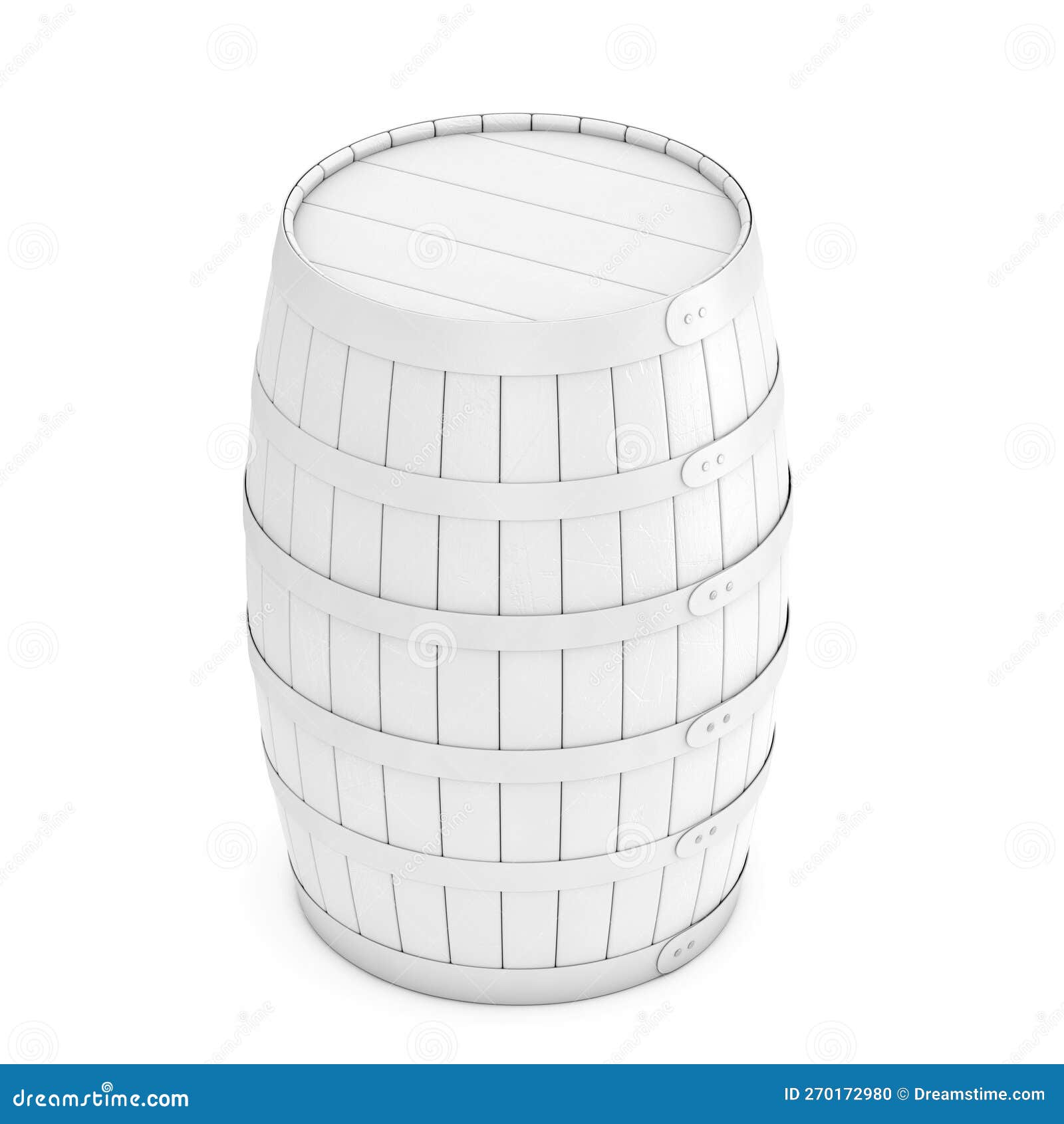 White Oak Barrel in Clay Style. 3d Rendering Stock Illustration ...