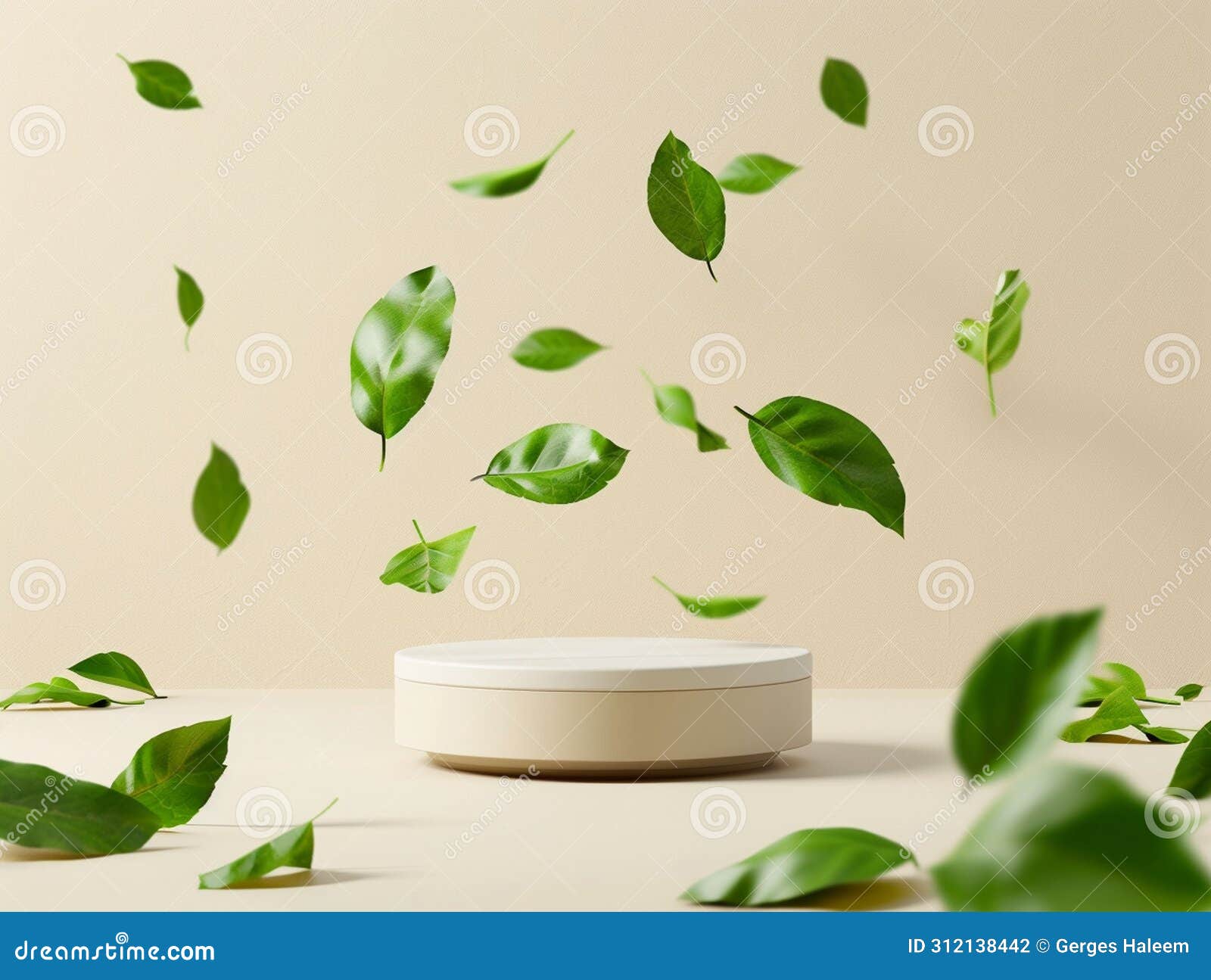 White Object Dropping Green Leaves Stock Illustration - Illustration of ...