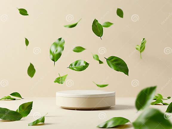 White Object Dropping Green Leaves Stock Illustration - Illustration of ...