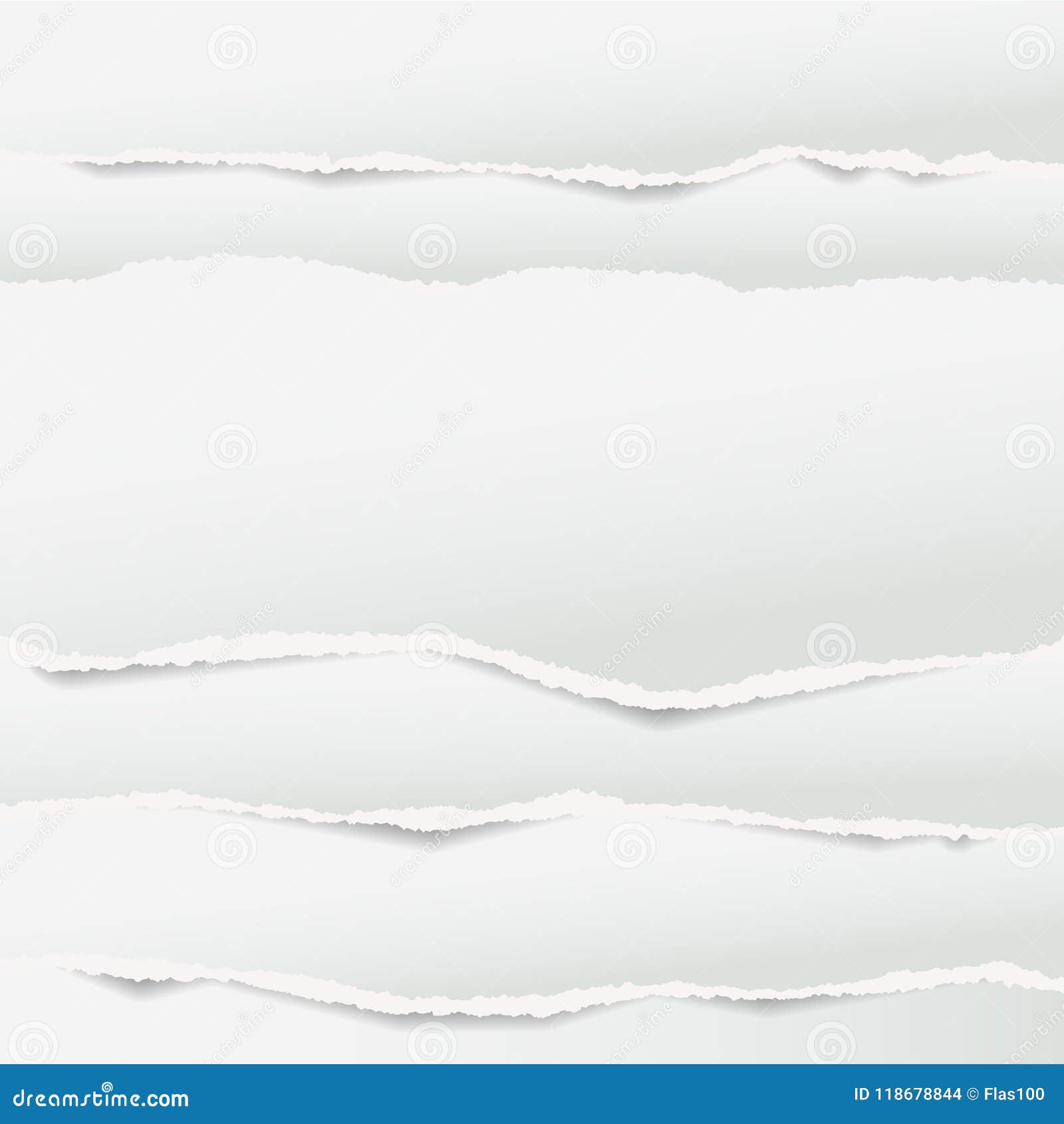 White Oblong Paper Strips Placed One Over Another With Torn Edge In ...