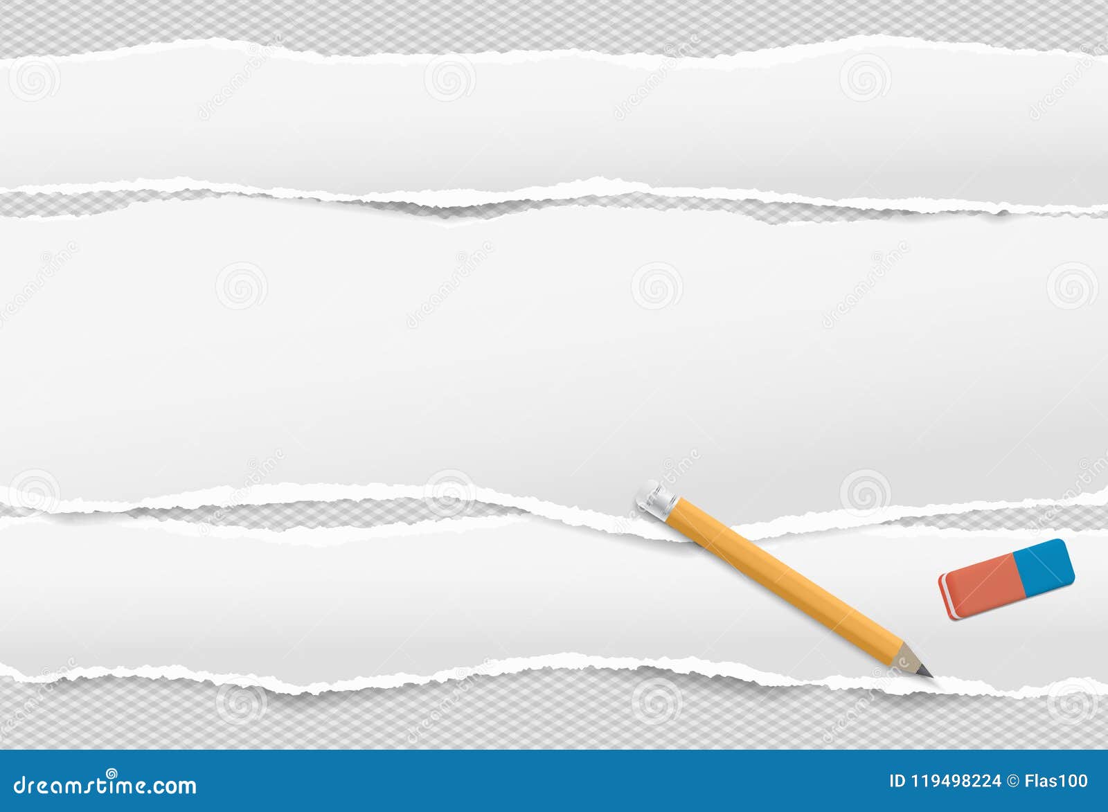 White Oblong Paper Strips Placed One Over Another With Torn Edge In ...