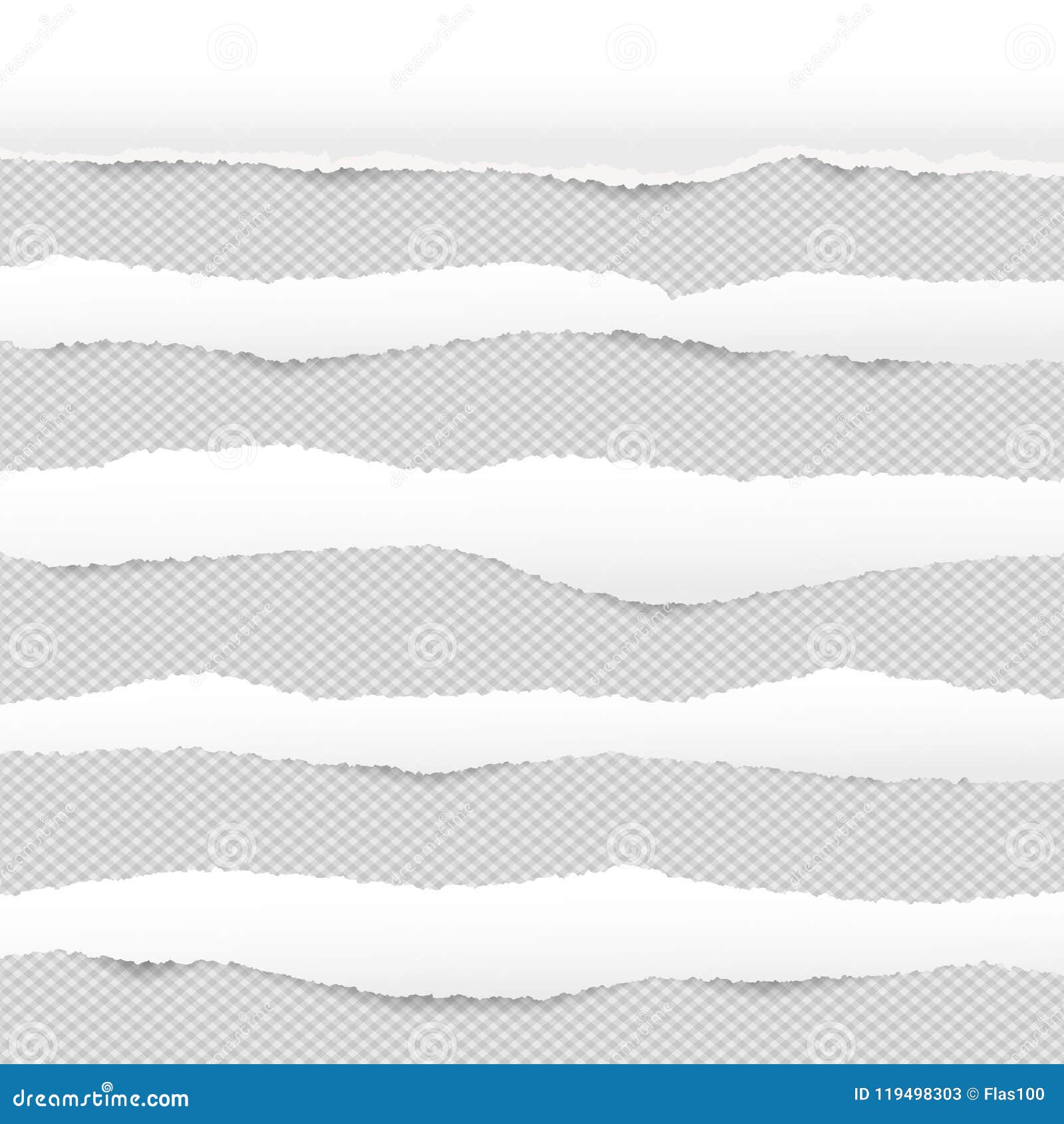 White Oblong Paper Strips Placed One Over Another With Torn Edge In ...