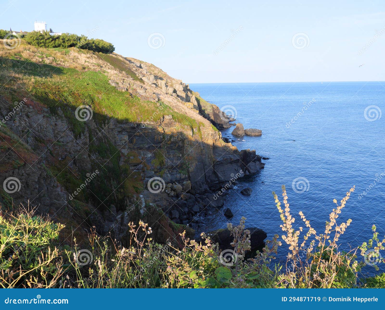 The White Observatory on the Cliff at Lizard Point in Cornwall Stock ...