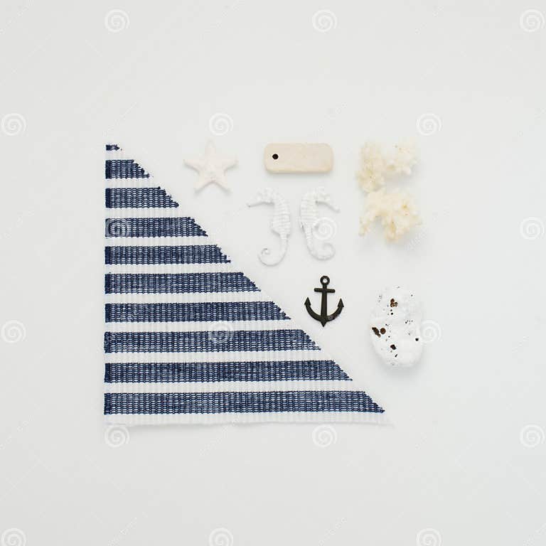 White ocean items. stock image. Image of seastar, board - 106345135