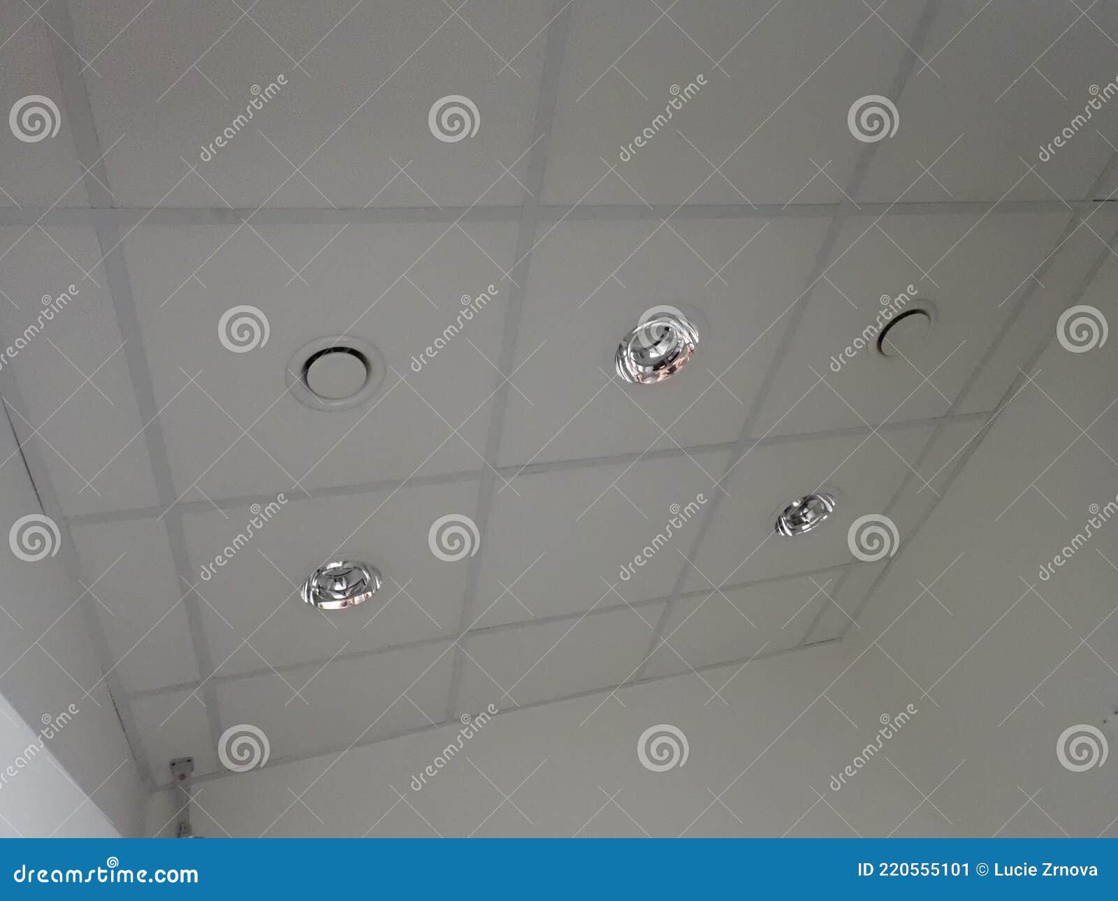 White Office Building Ceiling Grid Stock Image - Image of ordinary ...