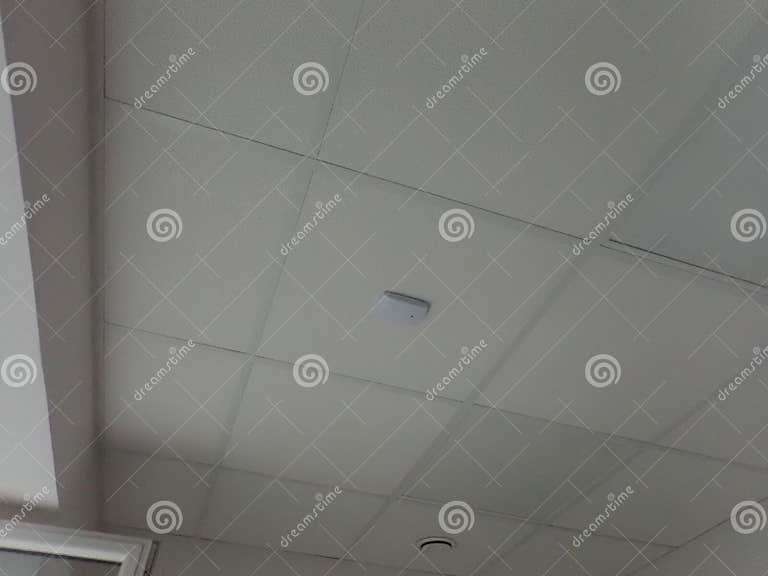 White Office Building Ceiling Grid Stock Image - Image of smoke ...