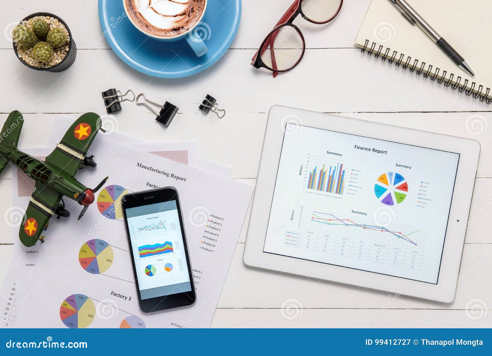 White Office Desk Table with Tablet,business Documents Stock Image ...