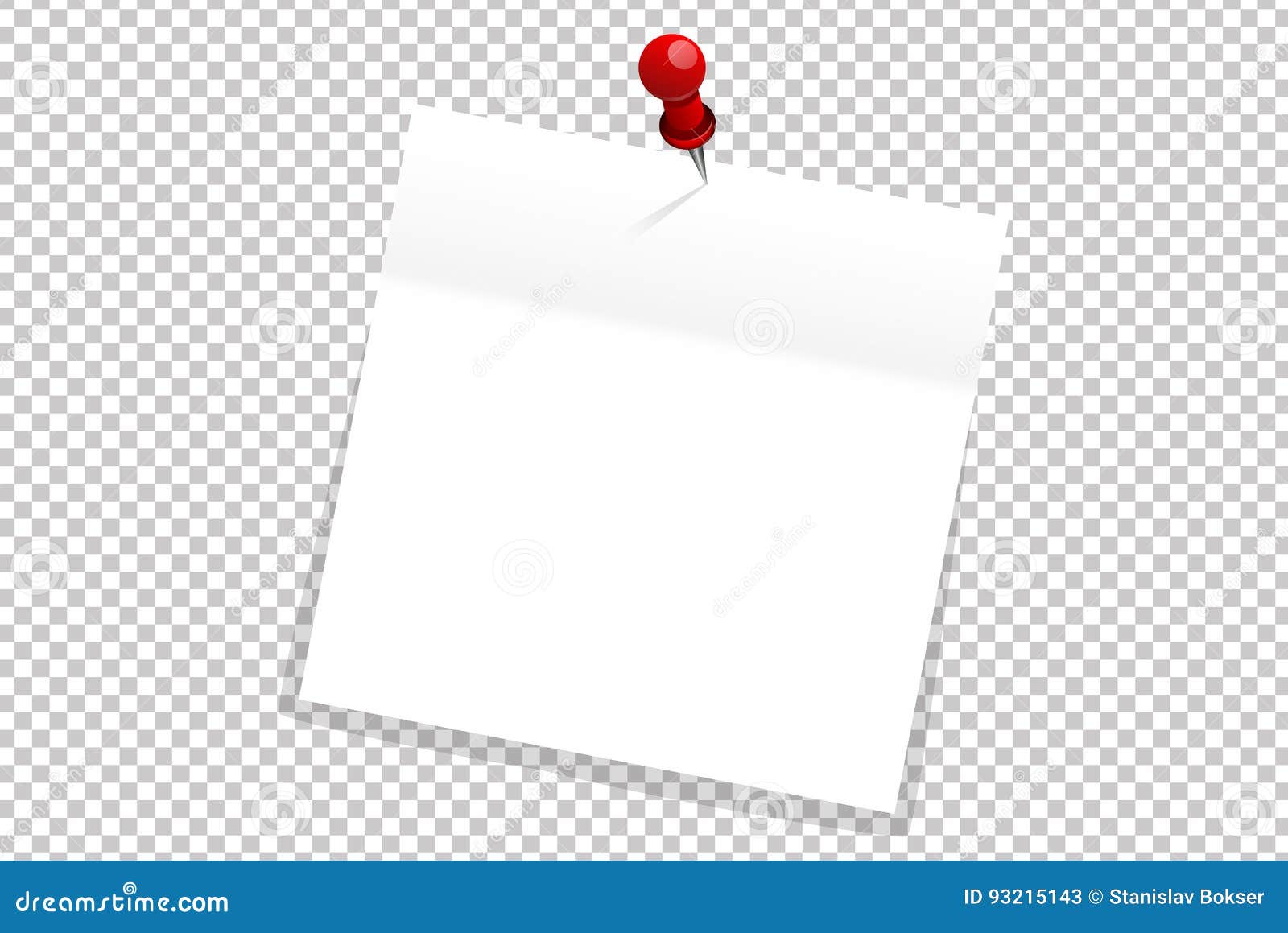 White Office Paper Sticker on Red Pin Isolated Stock Vector ...