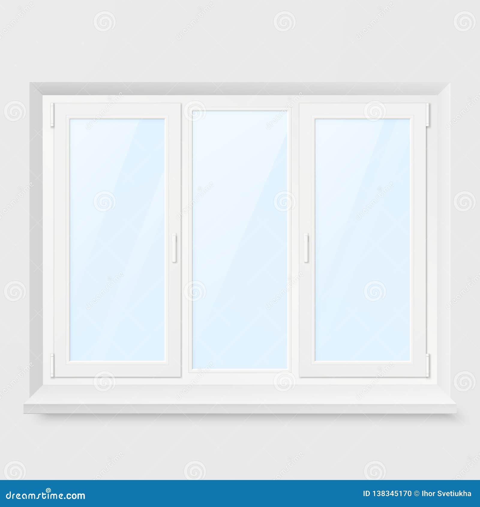 White Office Plastic Window. Window Front View Stock Vector ...