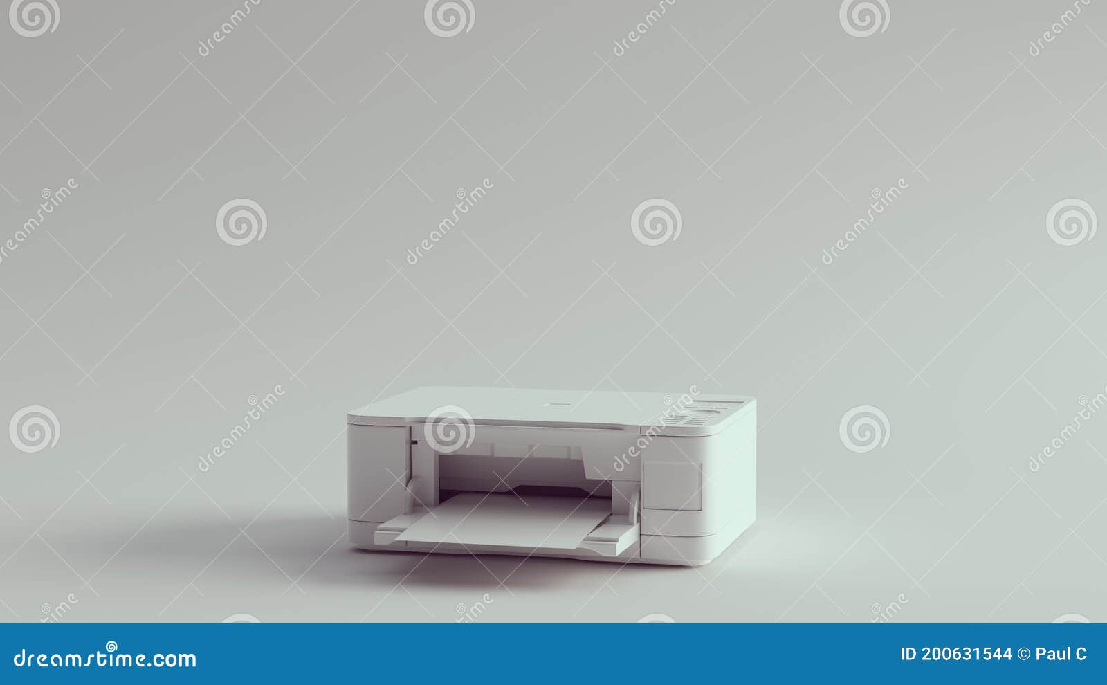 White Office Printer Desktop Stock Illustration - Illustration of ...