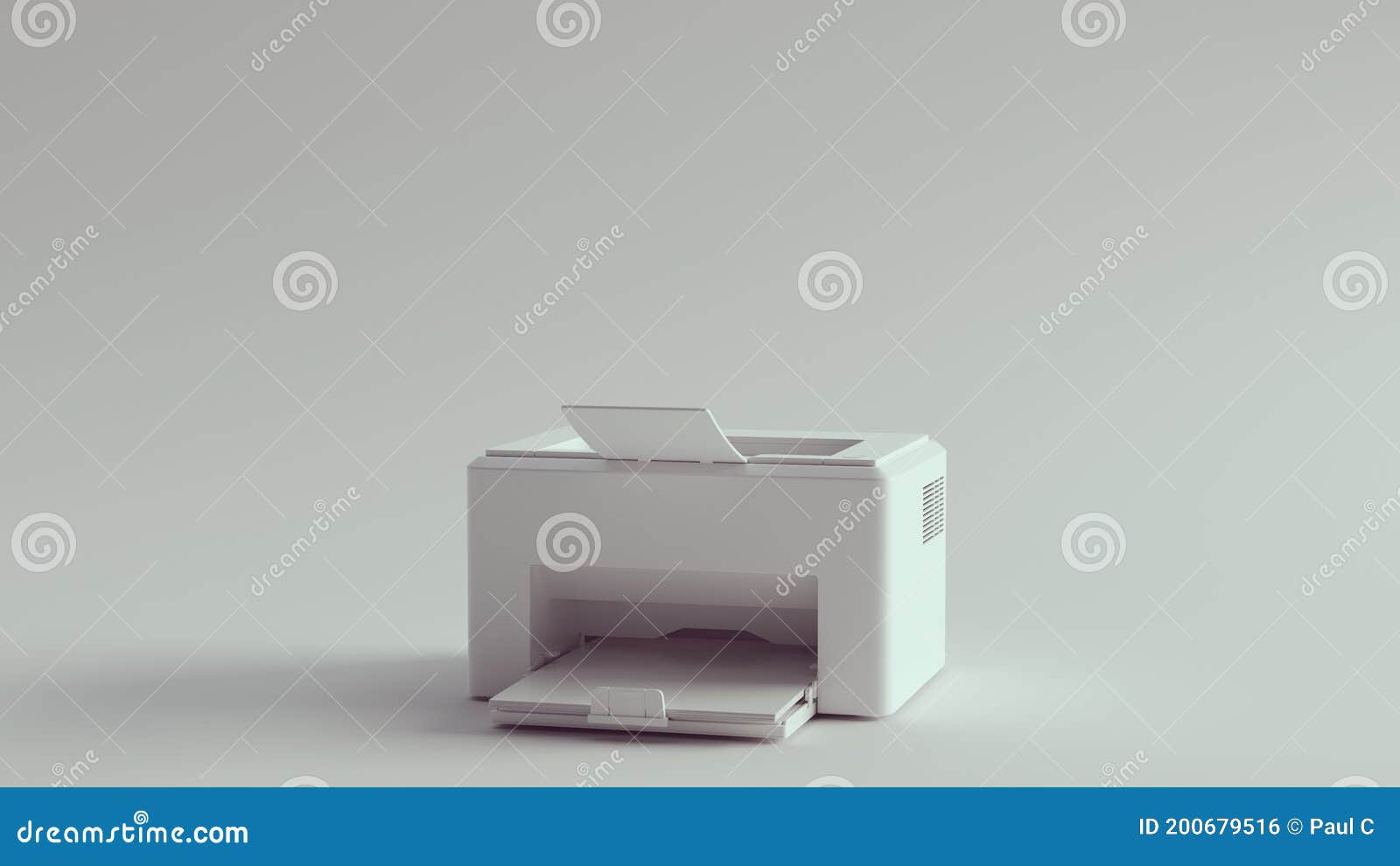 Office Printer Technology Vector Illustration. Computer Printer Paper ...