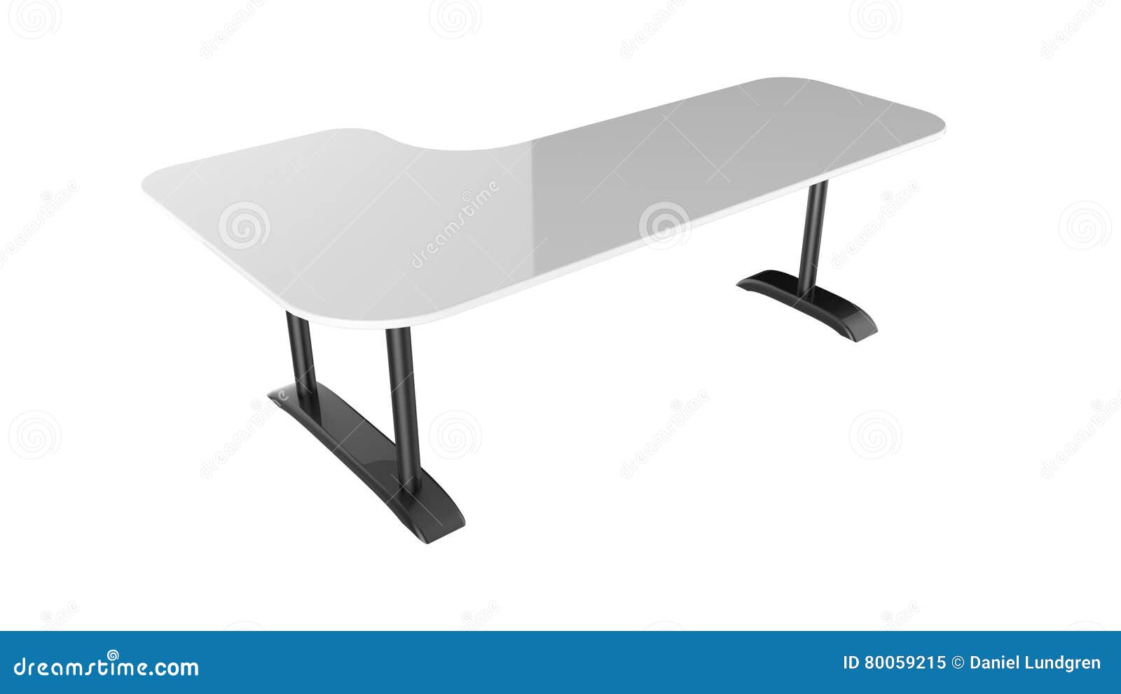 White Office Table 3d Rendering Isolated on White Background Stock ...