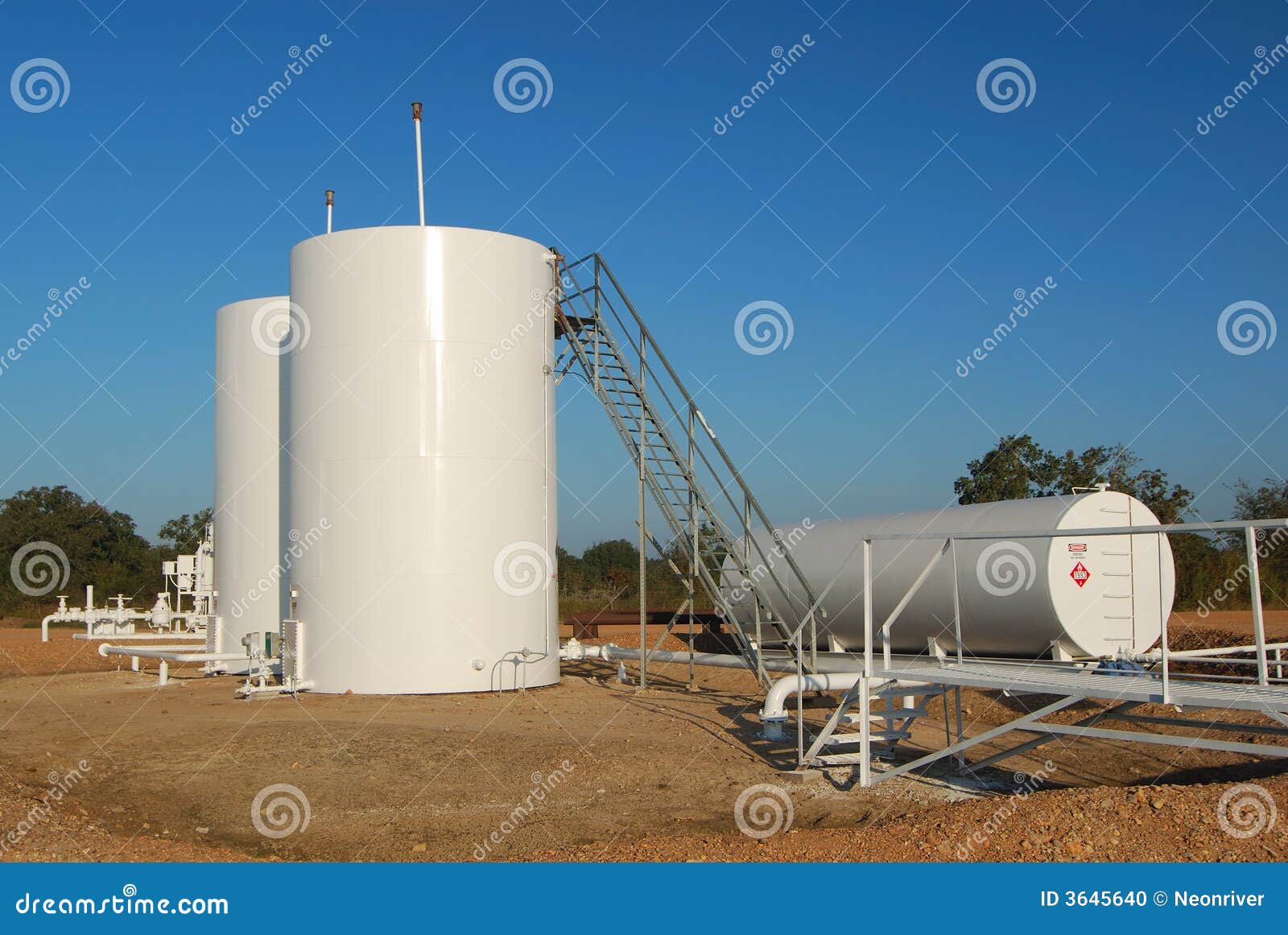 White Oil Tanks stock photo. Image of energy, industrial - 3645640