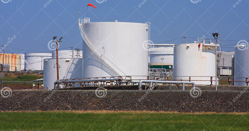 White Oil Tanks stock image. Image of ladder, energy, global - 6128445