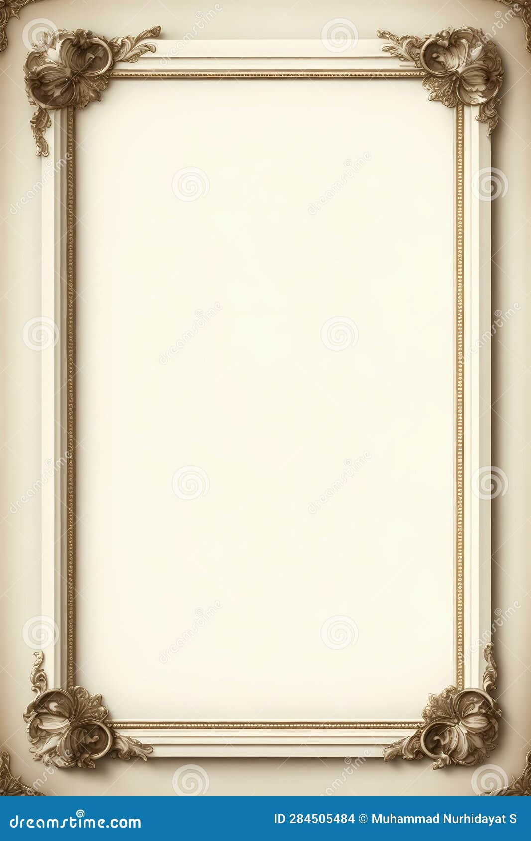 White Old Page, Nothing Inside, Picture with Border Stock Illustration ...