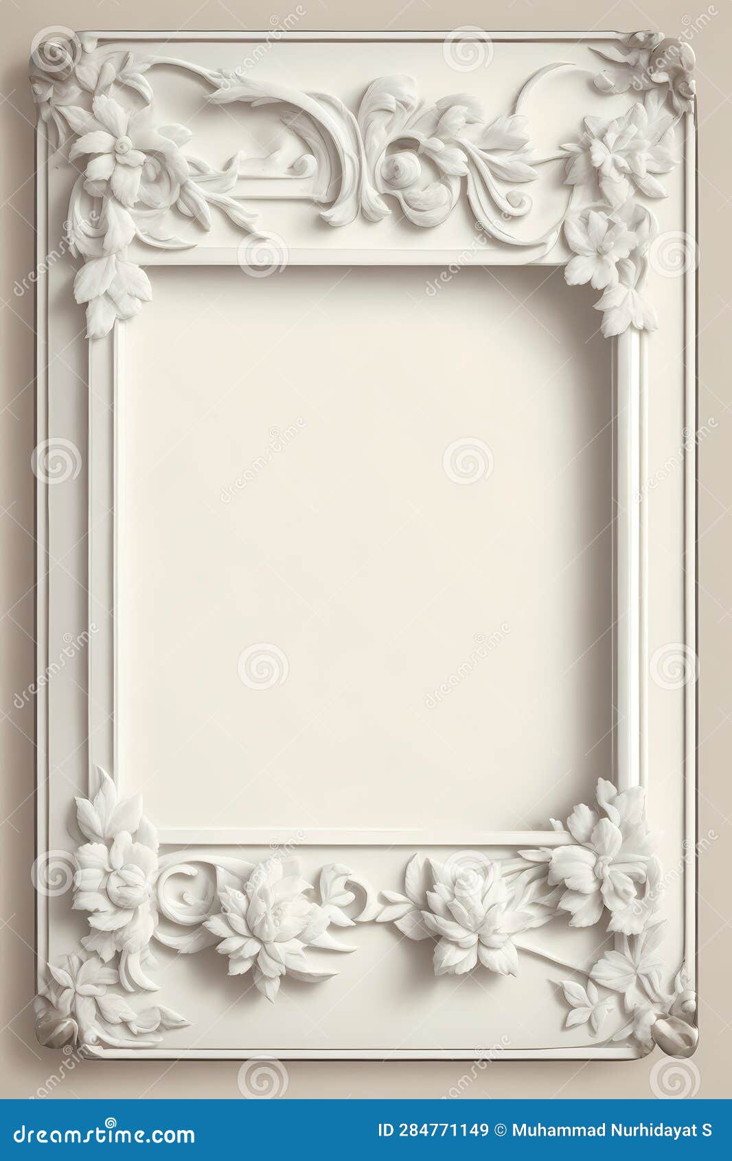 White Old Page, Nothing Inside, Picture with Border Stock Image - Image ...