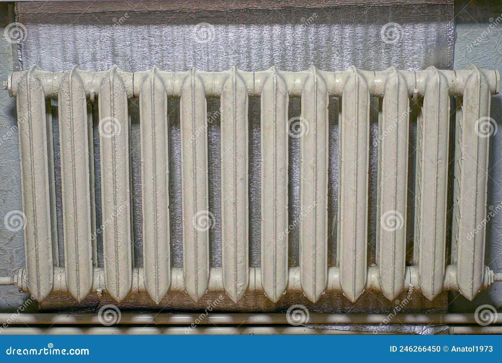White Old Radiator with Cast Iron Sections Stock Photo - Image of dark ...