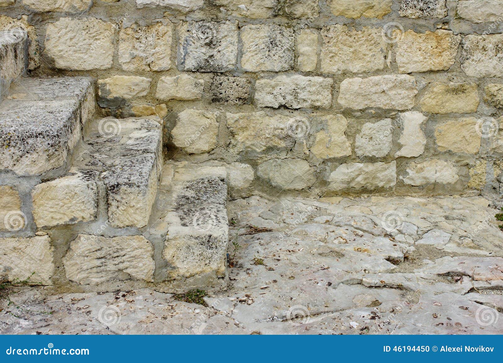 White Old Stone Stairs, Wall and Floor Stock Photo - Image of rocks ...