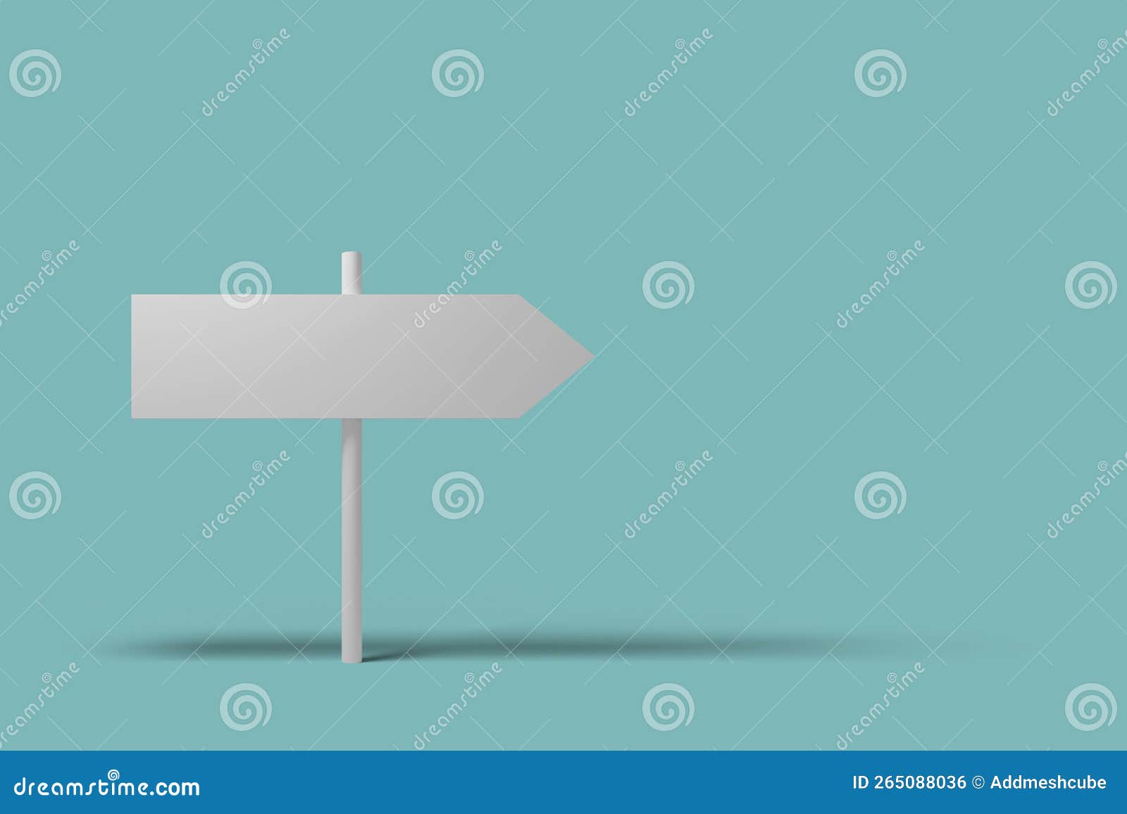 One Blank Direction Sign Board Mockup, 3d Rendering Stock Illustration ...