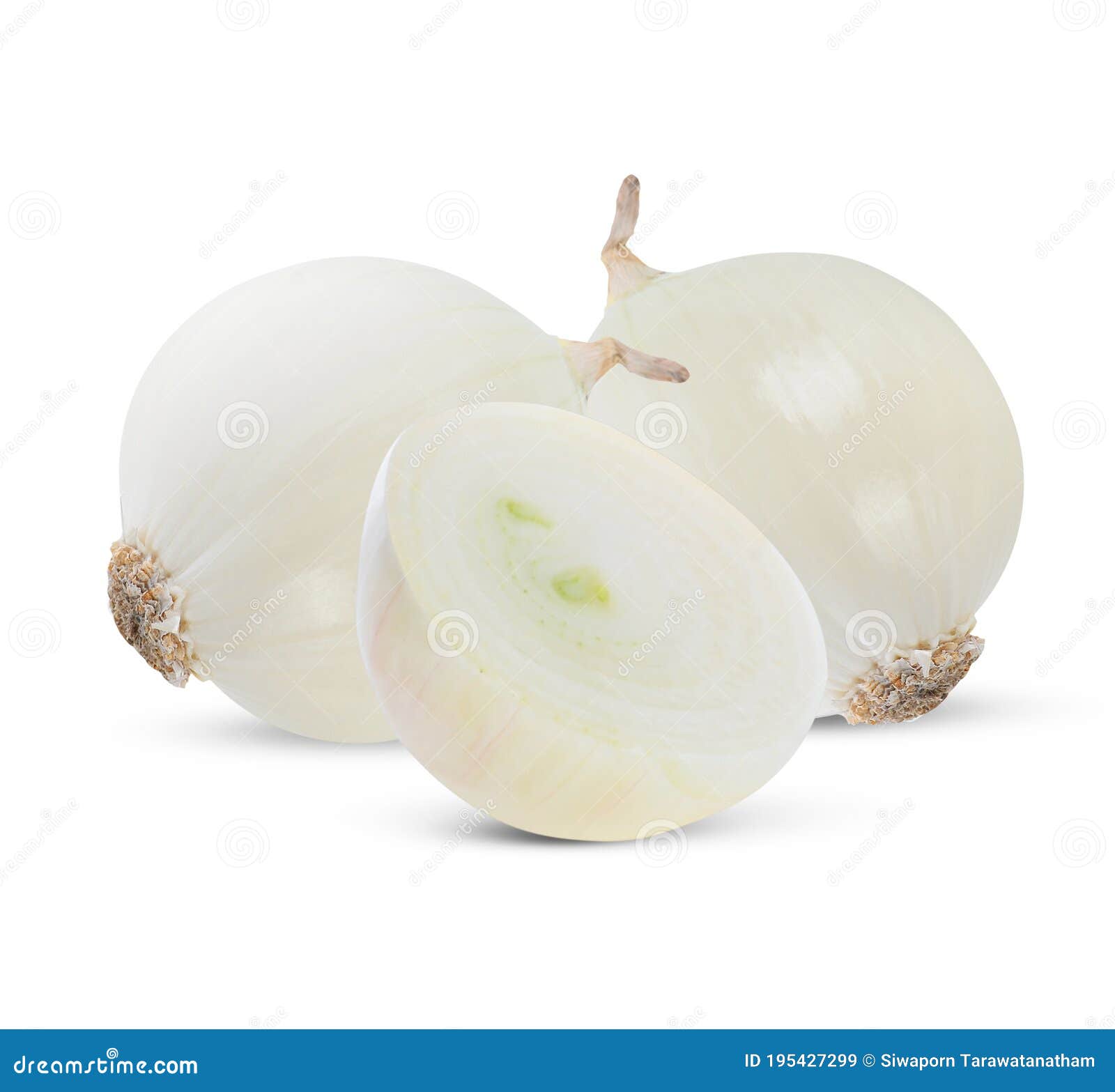 White Onion on White Background Stock Image - Image of food, chives ...