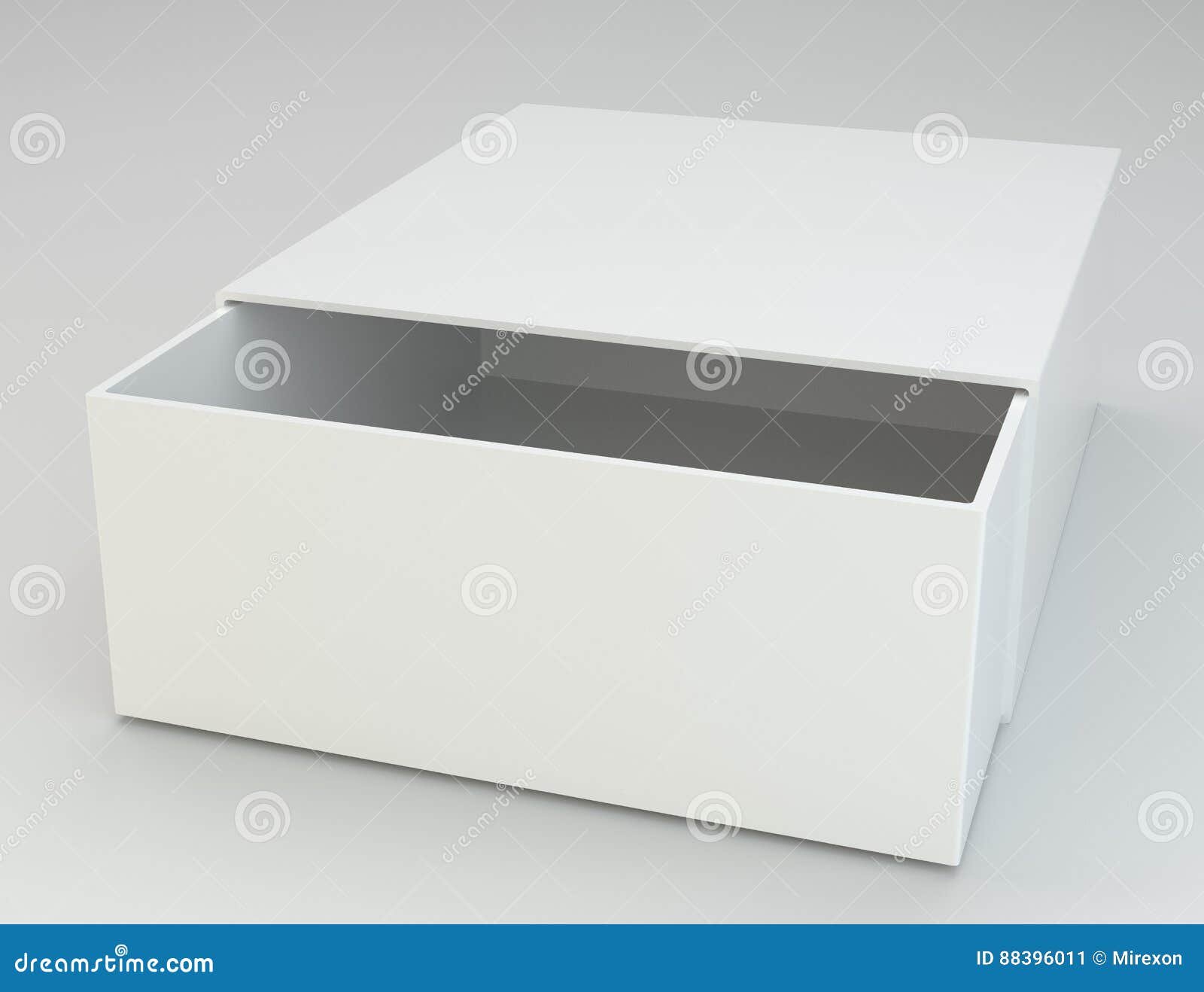 White Open Box on Gray Background. Stock Illustration - Illustration of ...