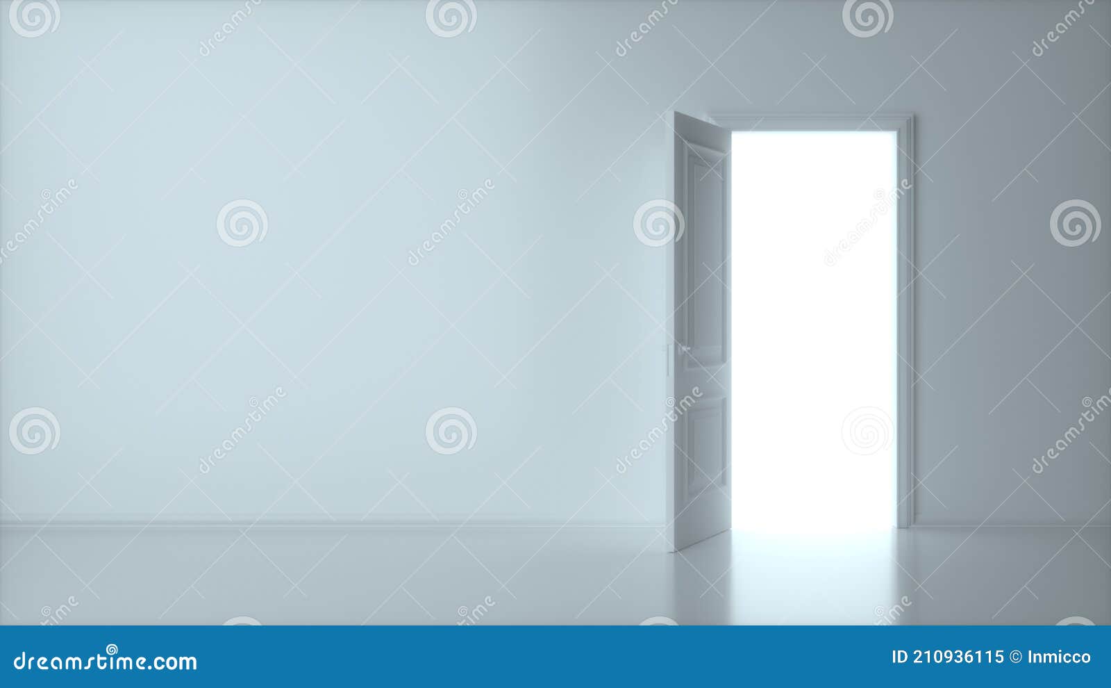 White Open Door with Frame Isolated on Background. 3d Render Stock ...