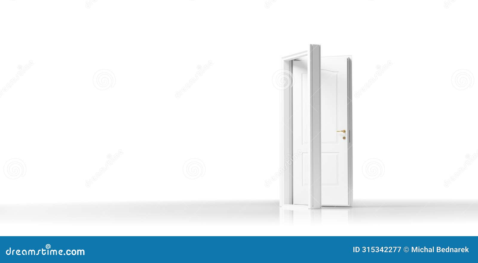White Open Door Isolated on White Stock Illustration - Illustration of ...