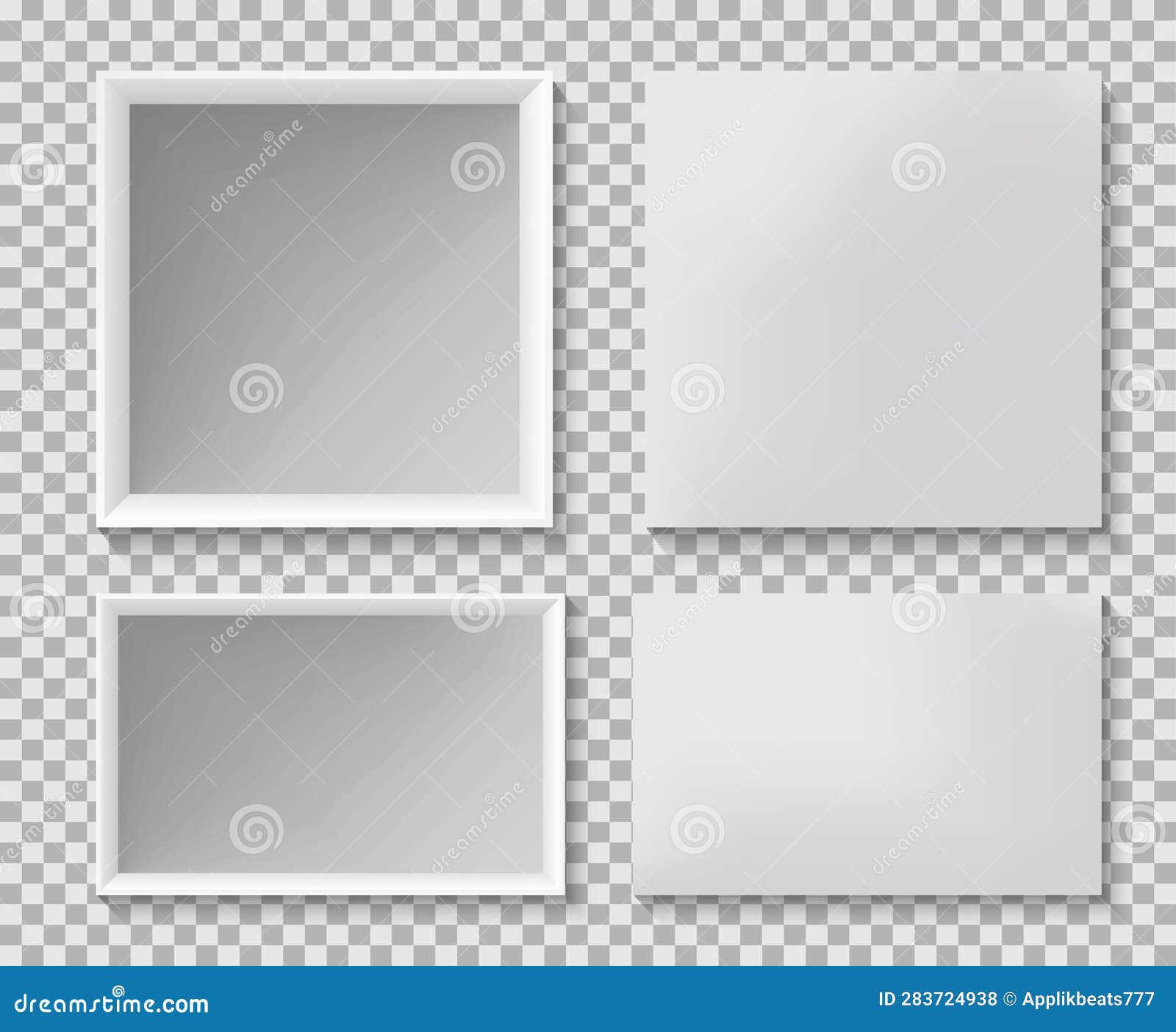 White Open Empty Box Isolated on Transparent Background. Mockup ...