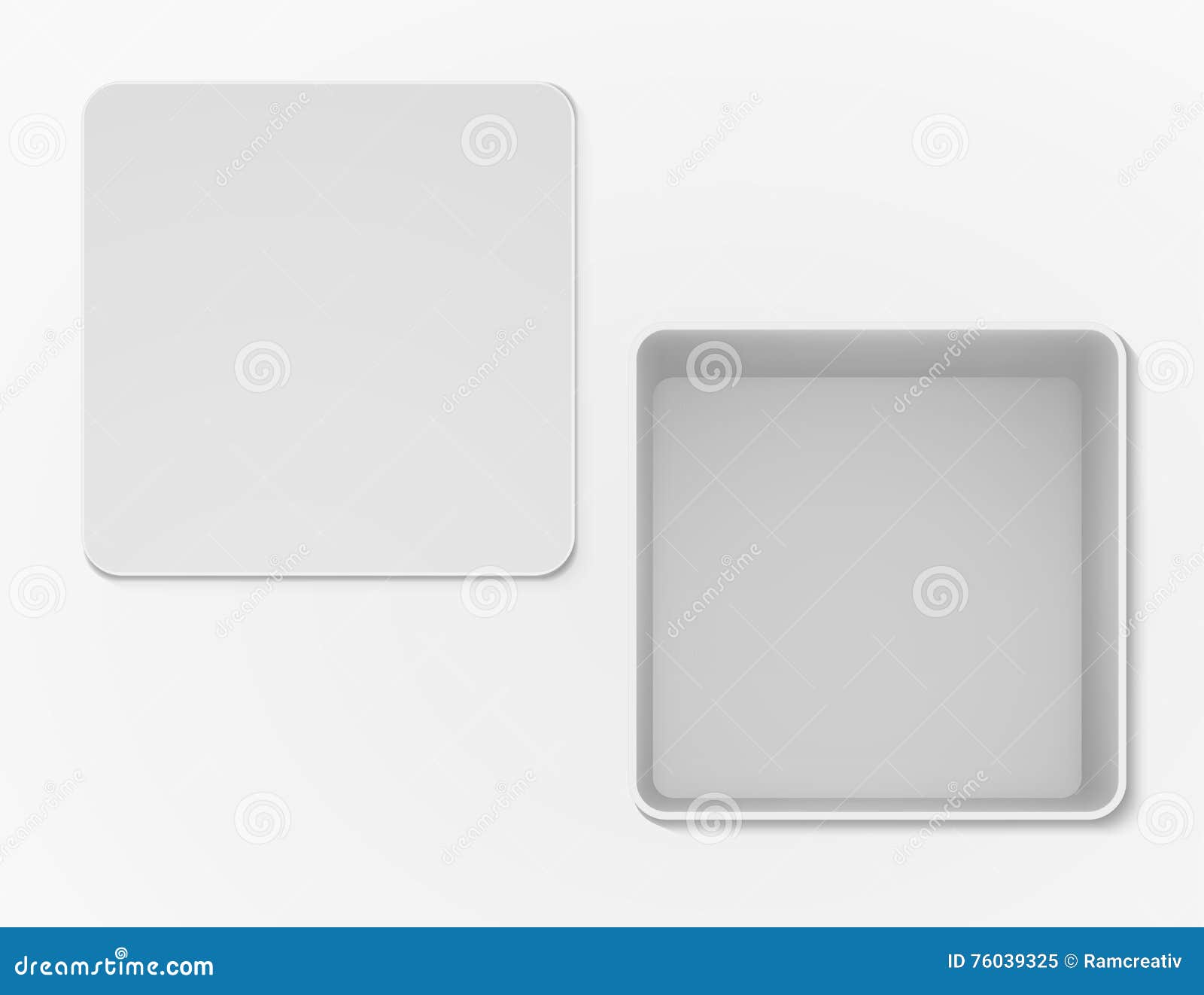 White Open Empty Box Top View. Stock Vector - Illustration of close ...