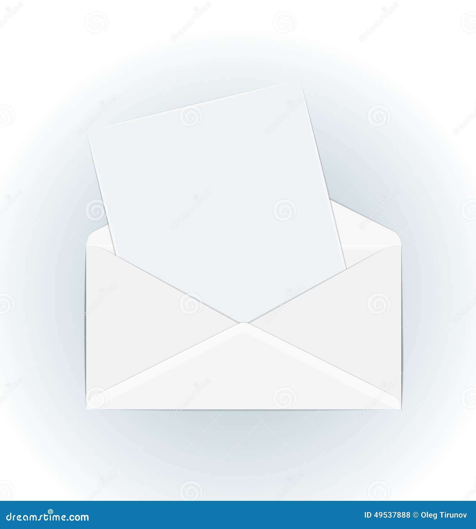 White Open Envelope with Paper Card Stock Vector - Illustration of ...