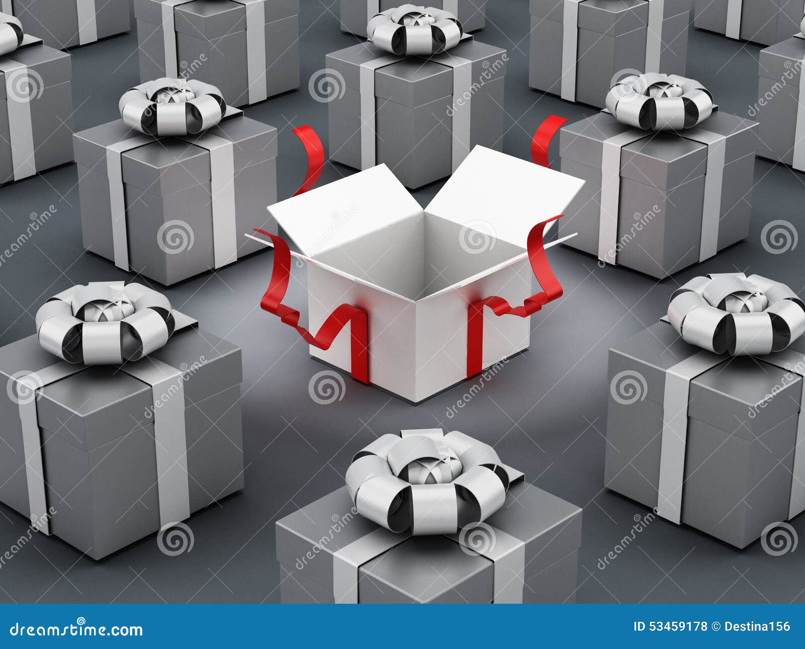 White Open Gift Box Standing Out Stock Illustration - Illustration of ...