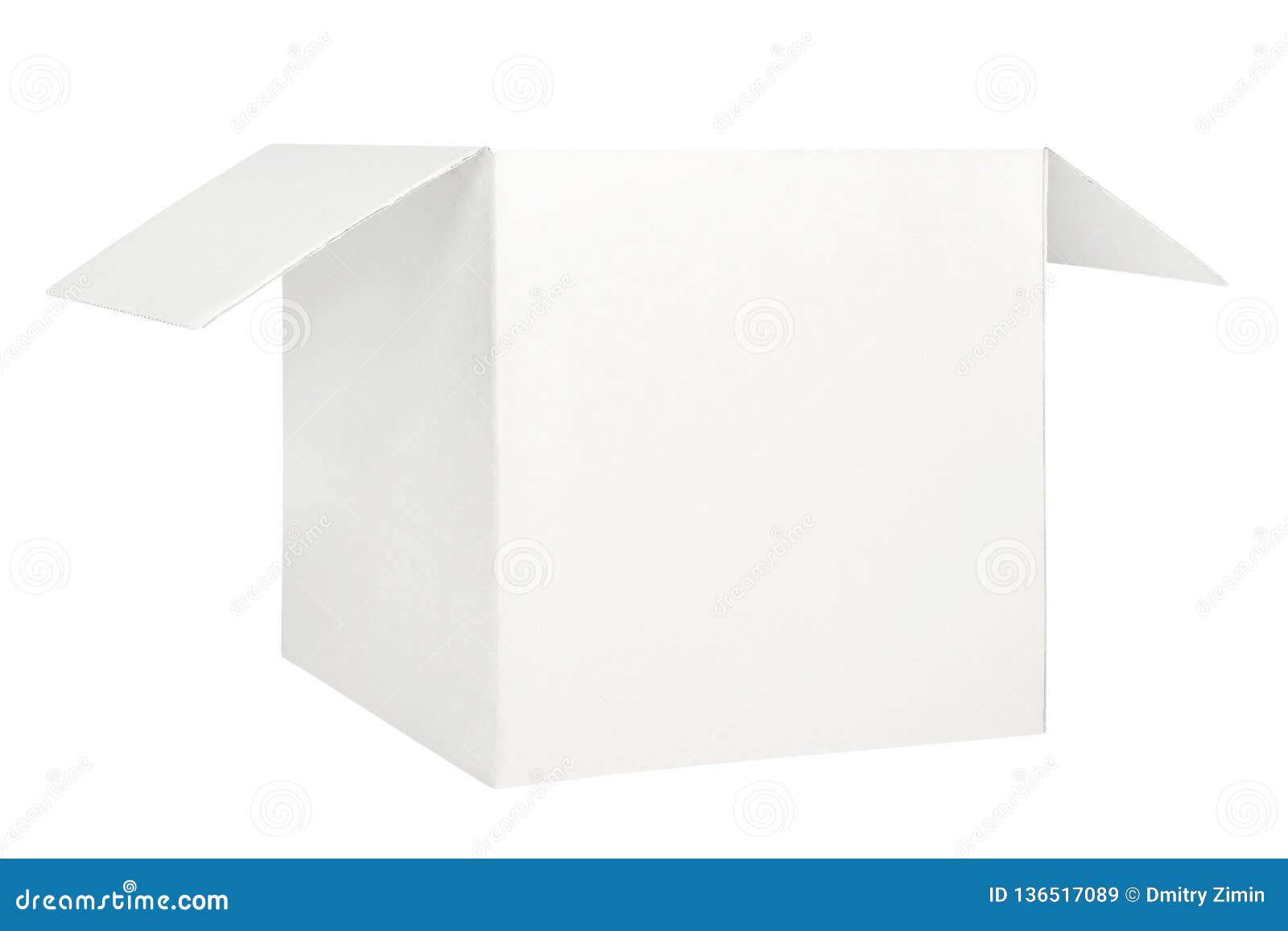 White Open Lid Box Isolated on White Background Stock Image - Image of ...