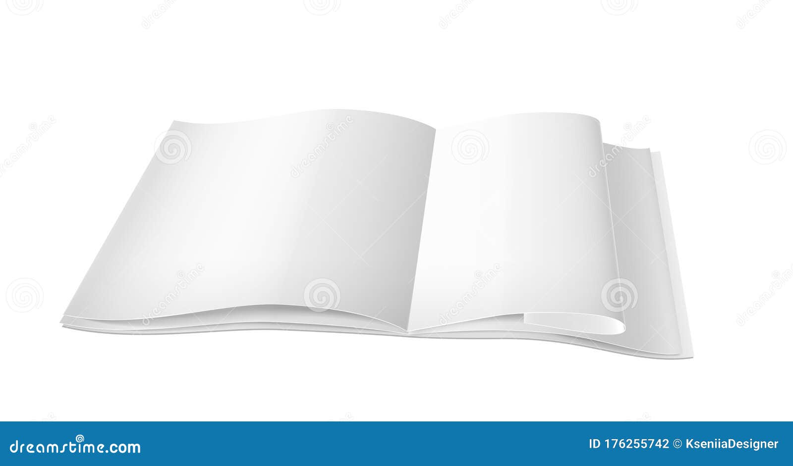 White Open Magazine. Realistic Image for Advertising Stock Vector ...