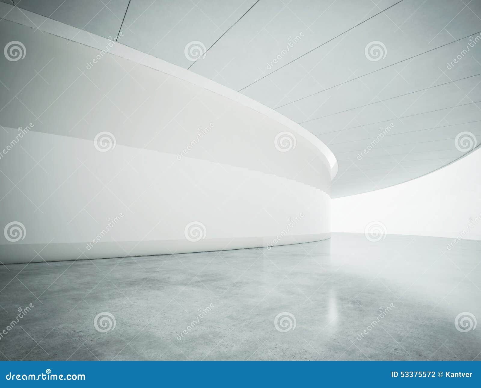 White Open Space Contemporary Interior. 3d Render Stock Photo - Image ...