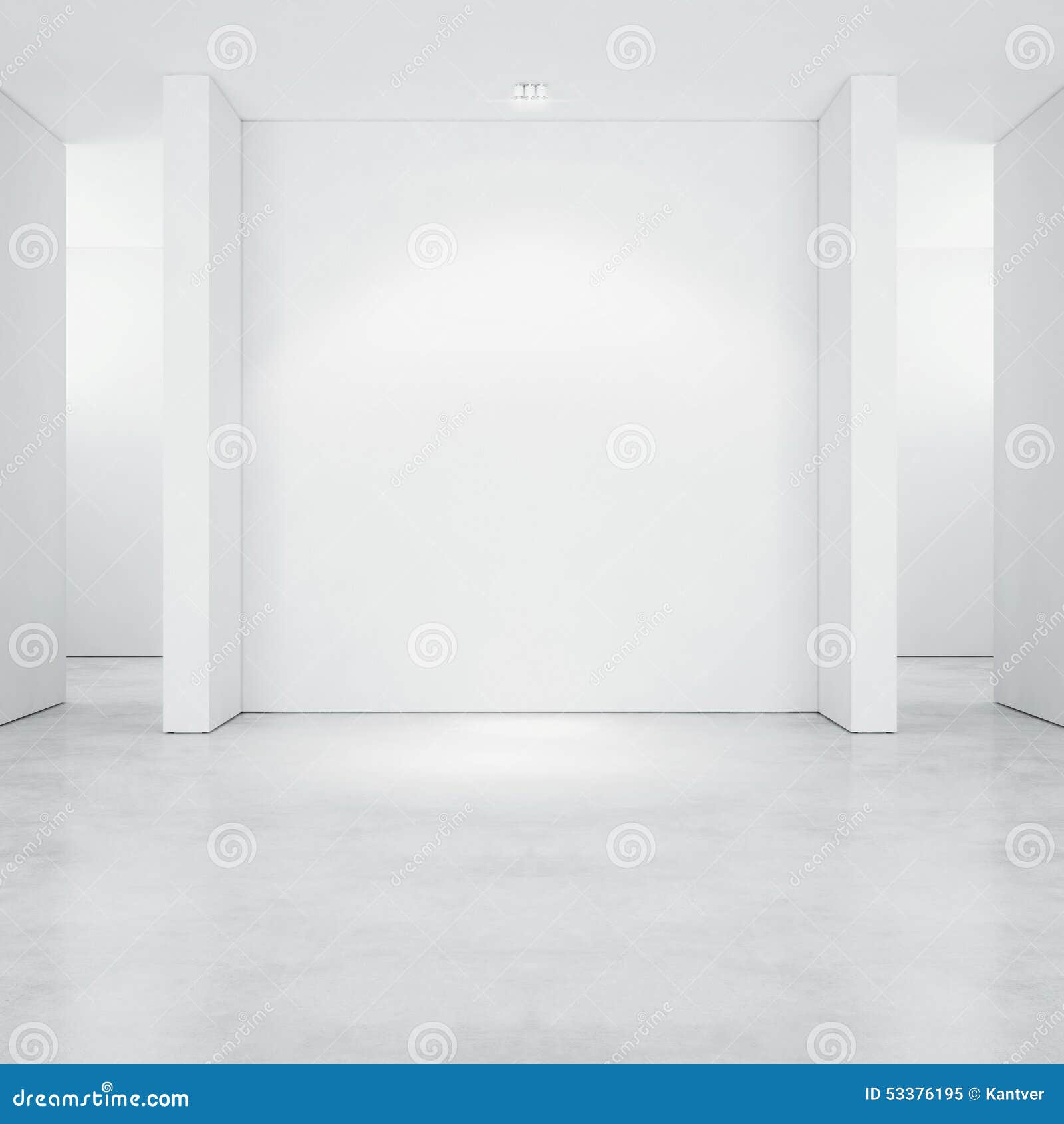 White Open Space Gallery. 3d Render Stock Illustration - Illustration ...