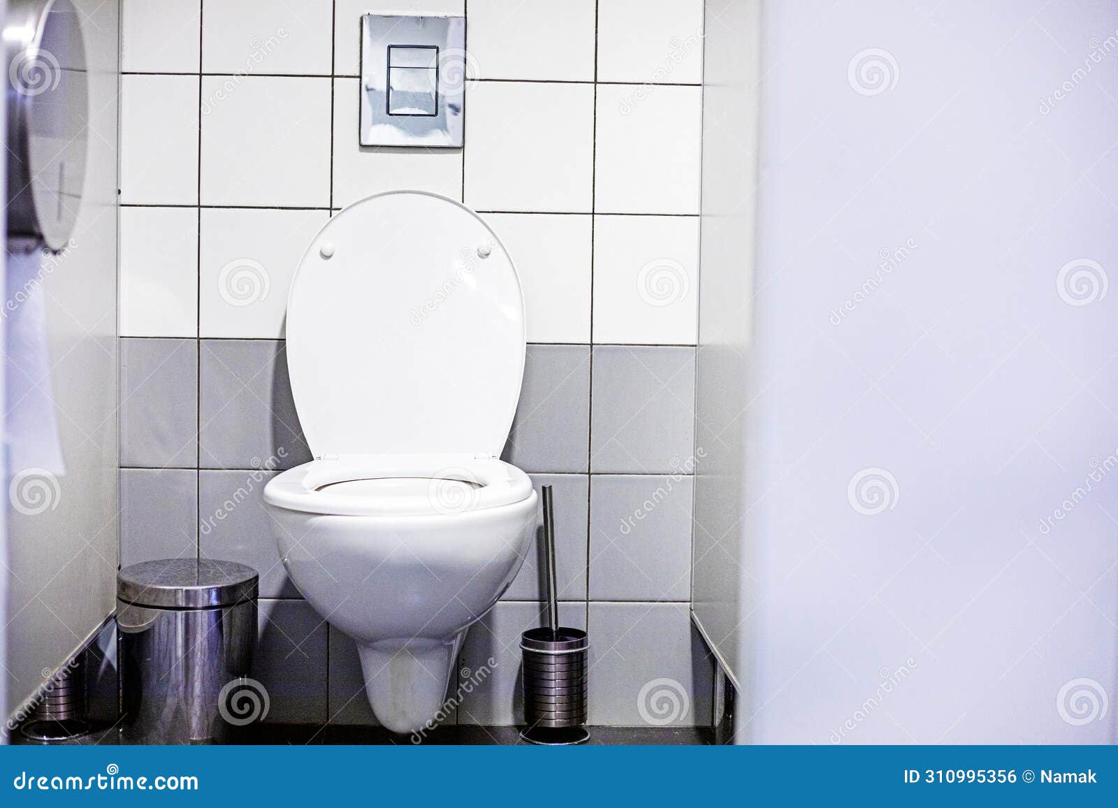 White Open Toilet in a Stylish Light Interior. Stock Photo - Image of ...