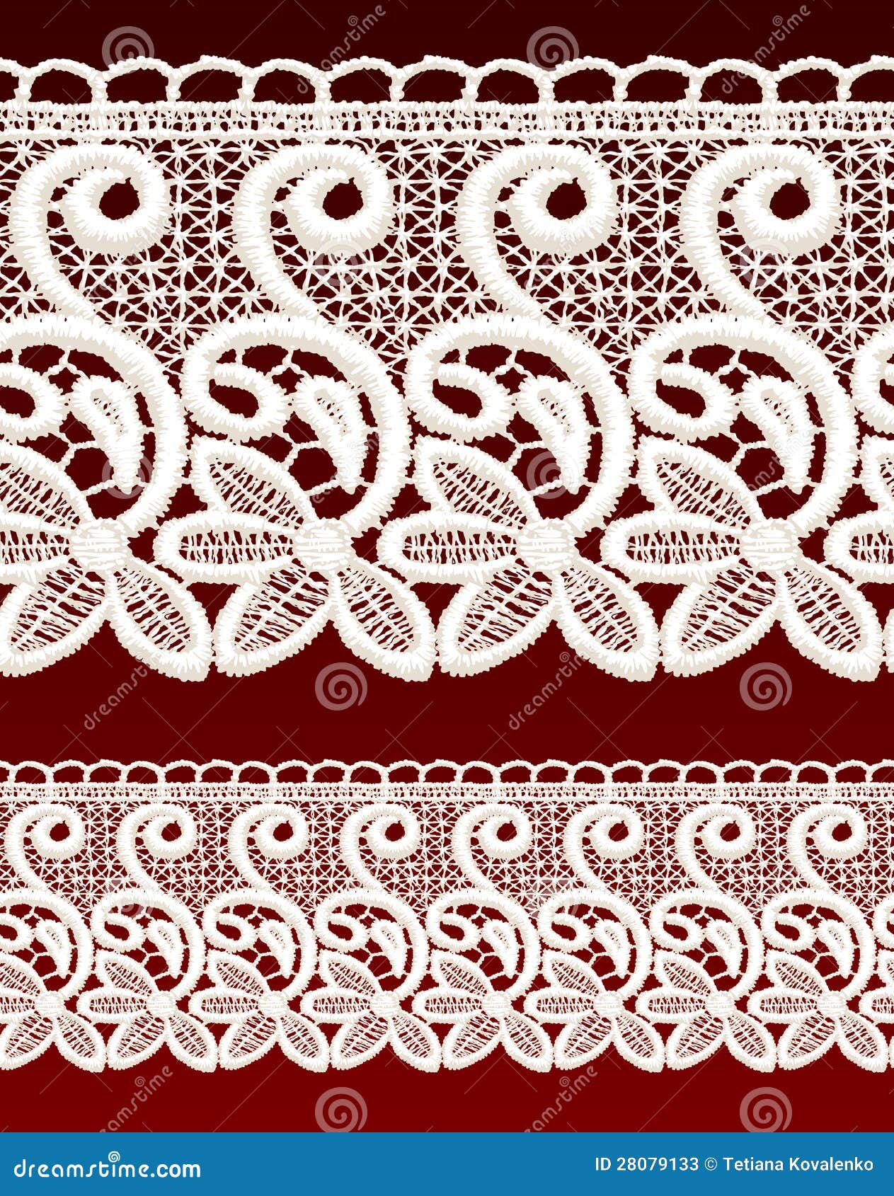 White Openwork Lace Seamless Border. Stock Illustration - Illustration ...