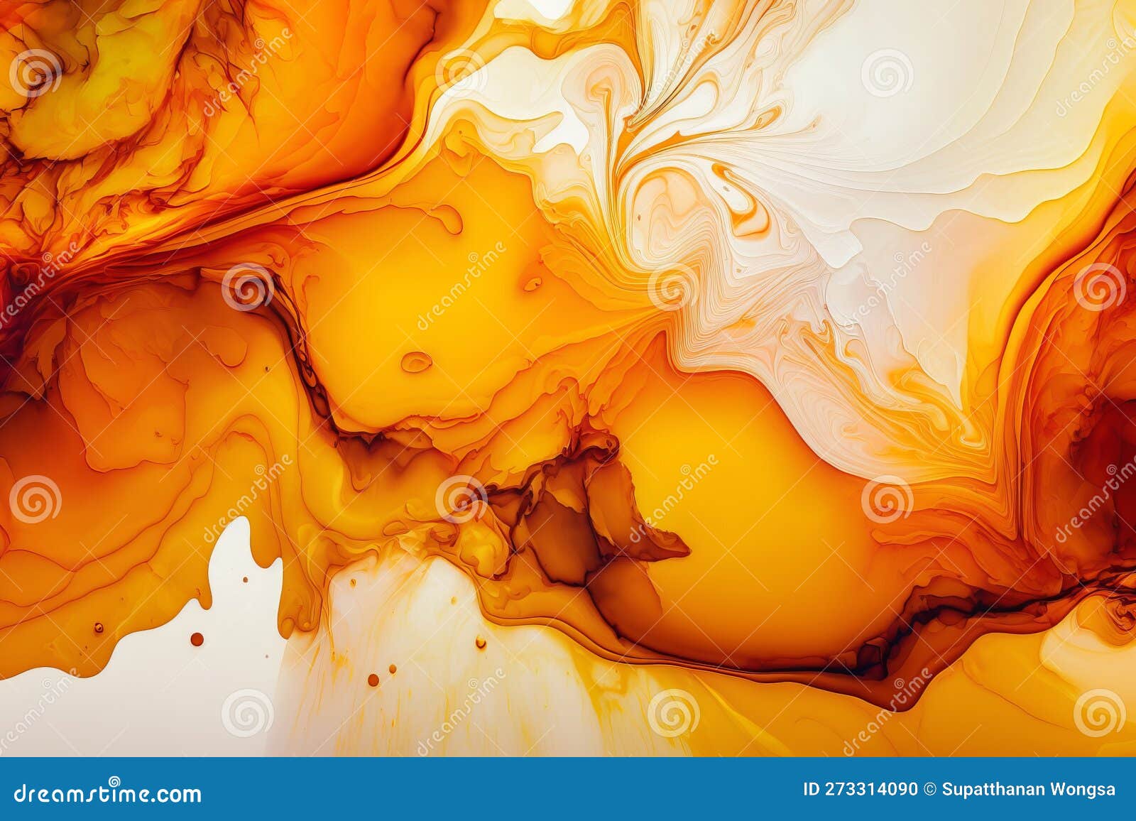 White and Orange Alcohol Ink Pattern, Stock Illustration - Illustration ...