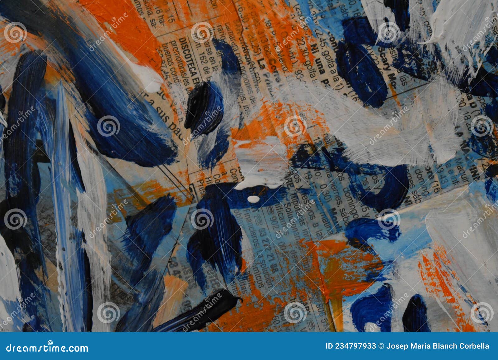 Paint Strokes on Newspaper Composition Stock Image - Image of writer ...