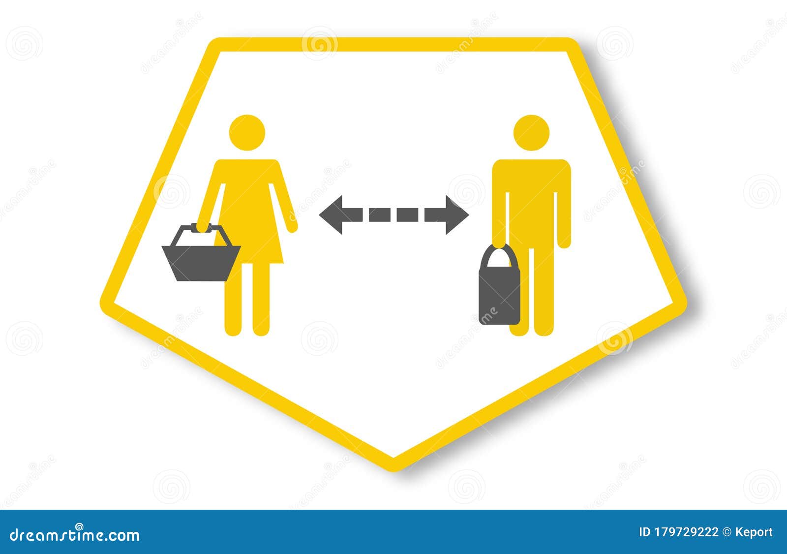 White Orange Button with Keep Your Distance Icon Stock Illustration ...