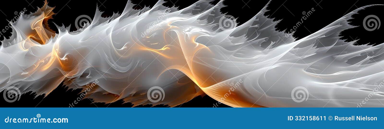 Ethereal Flame Orb On Black Background. Surreal Fiery Sphere In ...