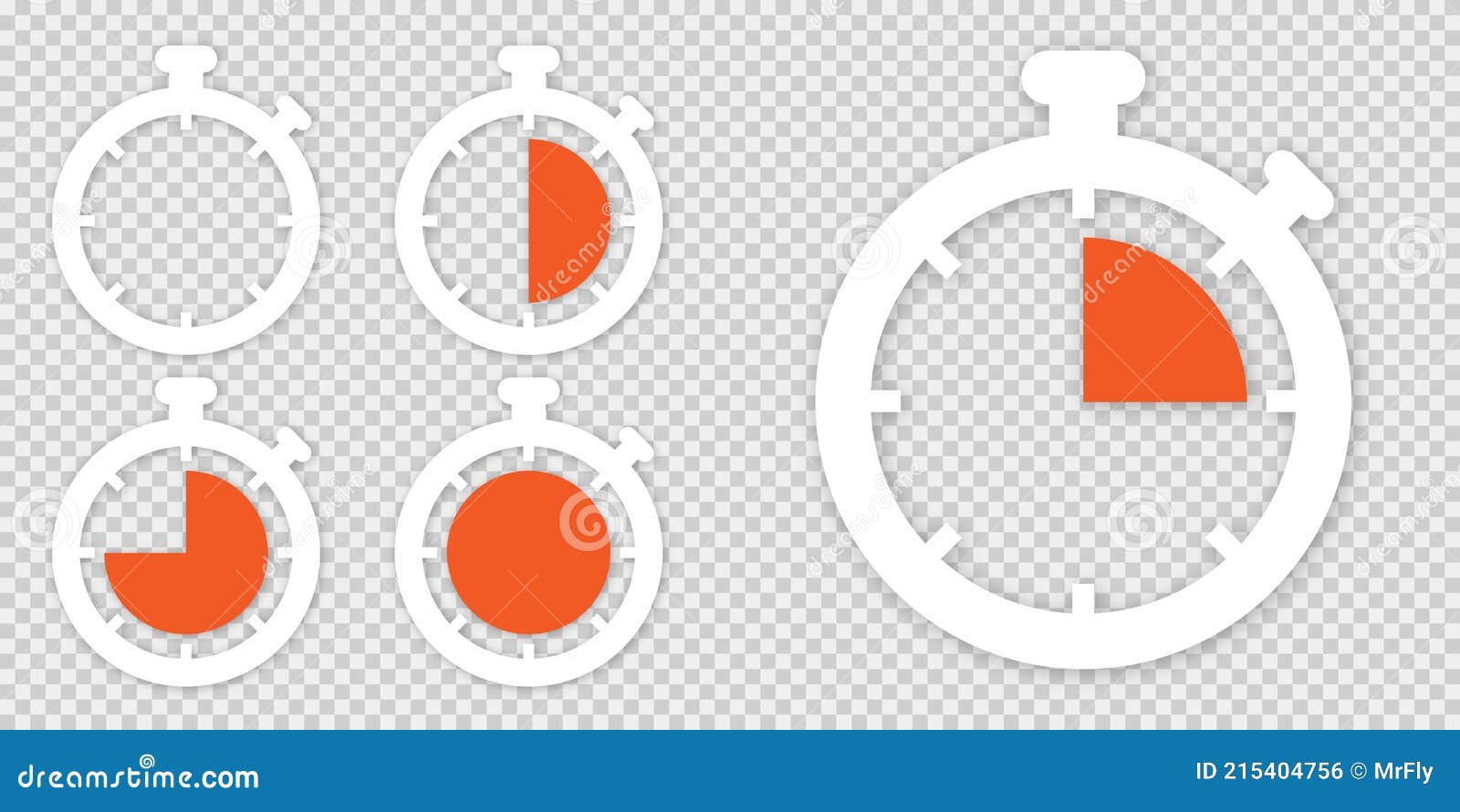 White and Orange Timer Clock Isolated Template, Vector Illustration ...