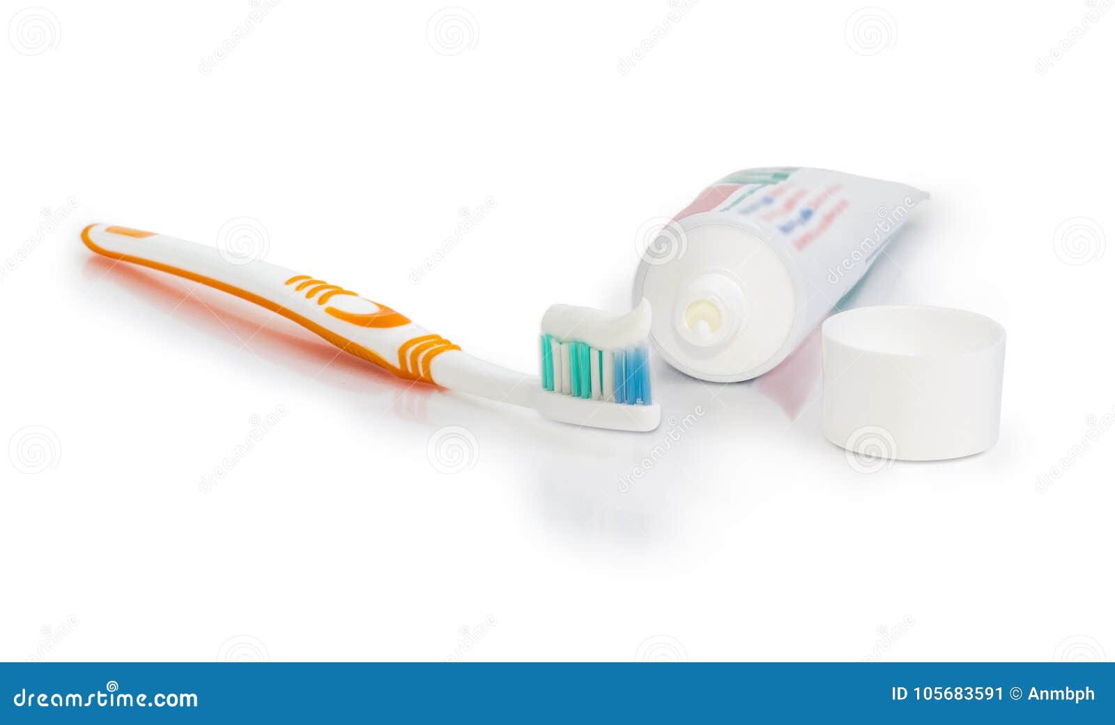 Toothbrush with Toothpaste and Open Tube of Toothpaste Stock Image ...