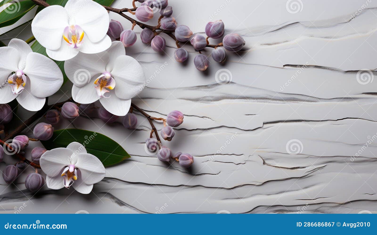 Orchids and Stones: Emblems of Natural Beauty Stock Illustration ...