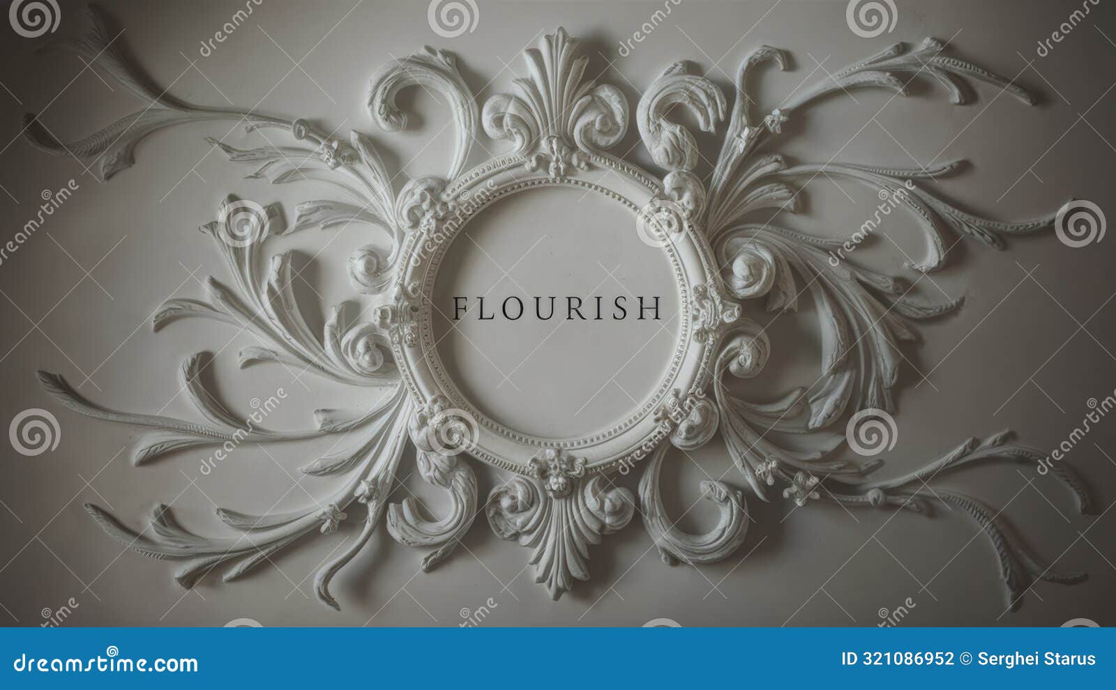 A White Ornate Frame with the Word Flourish on it, AI Stock Photo ...