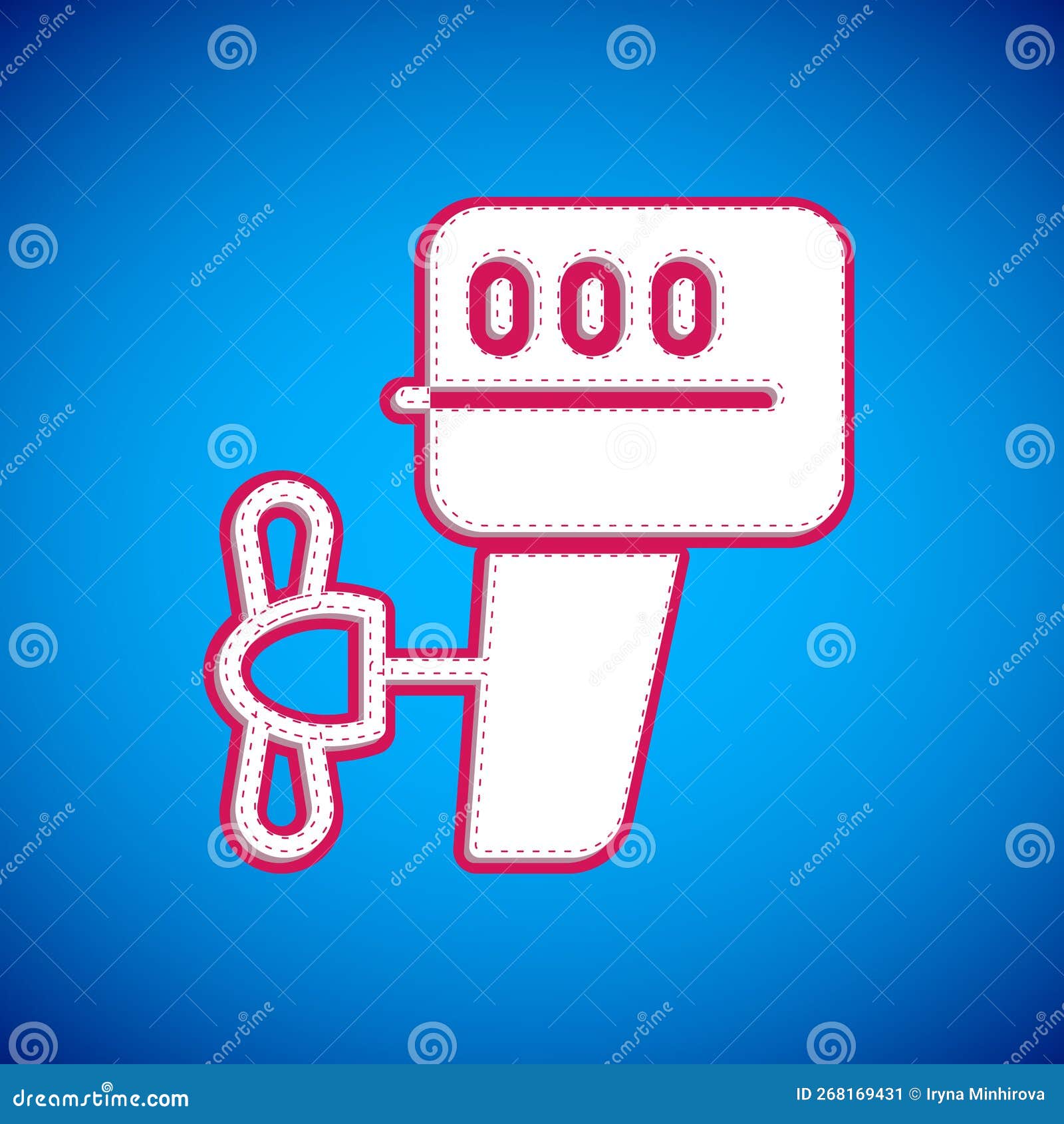 White Outboard Boat Motor Icon Isolated on Blue Background. Boat Engine ...