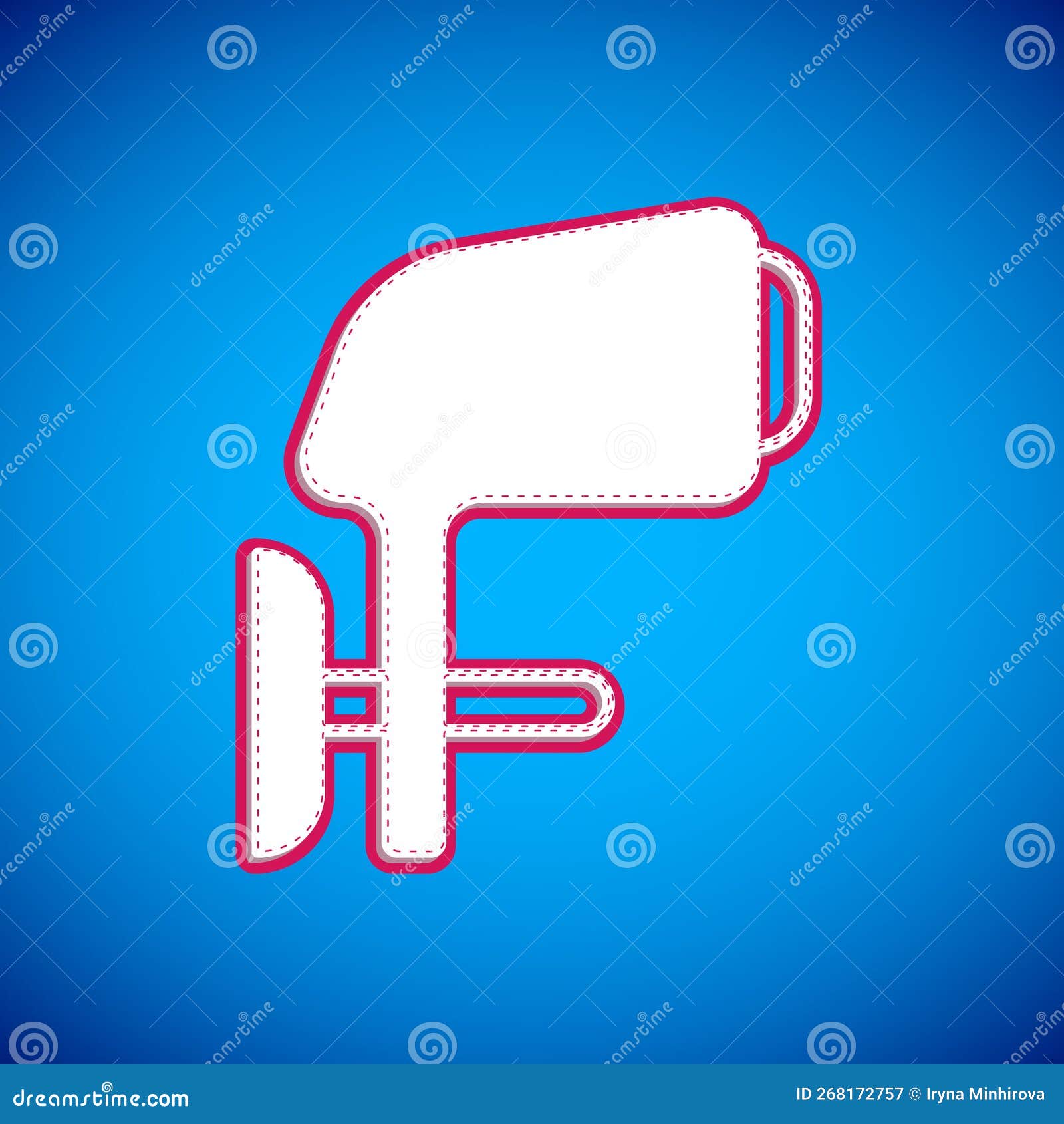 White Outboard Boat Motor Icon Isolated on Blue Background. Boat Engine ...