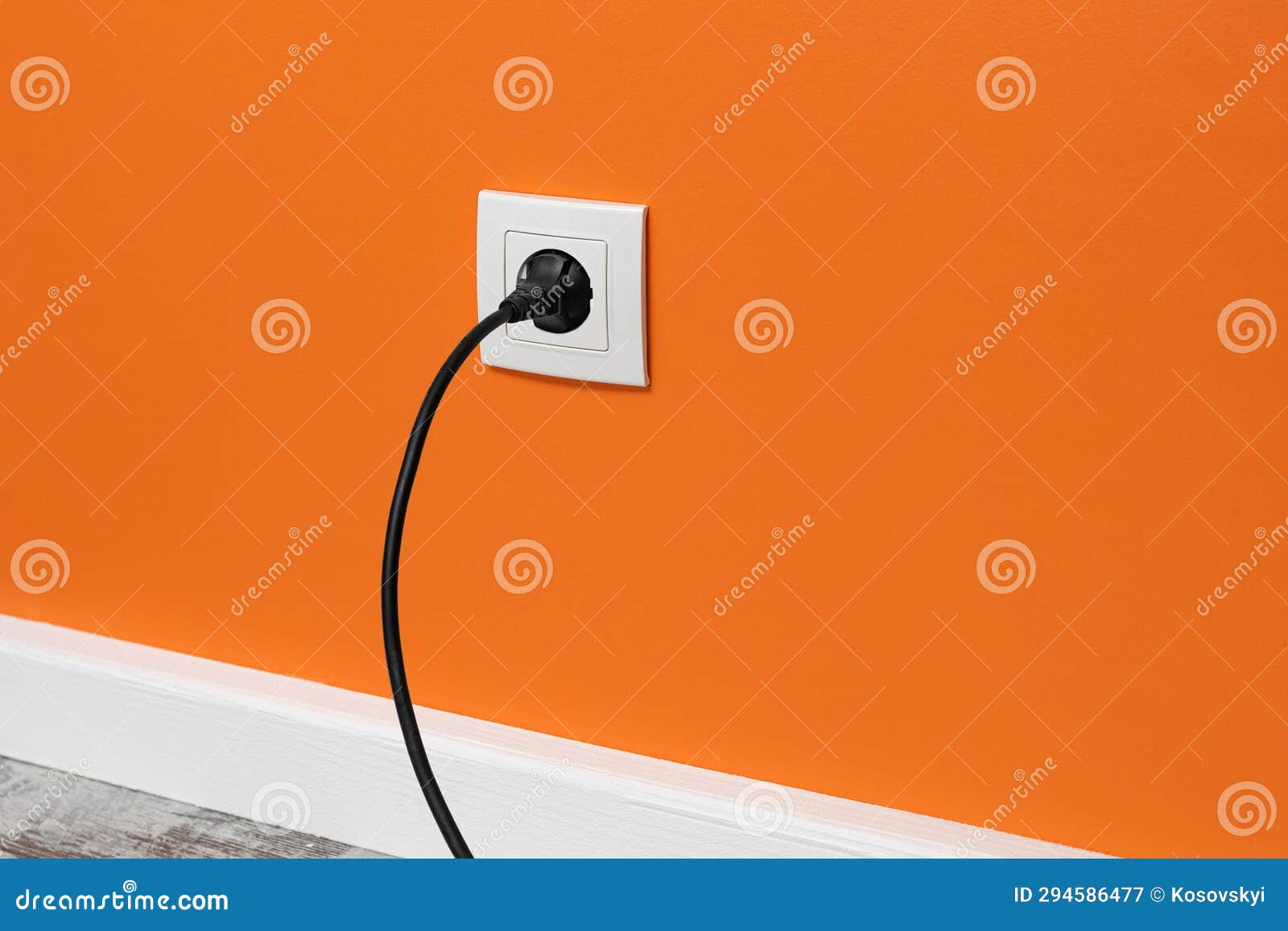 White Outlet on Orange Wall Stock Image - Image of house, connection ...