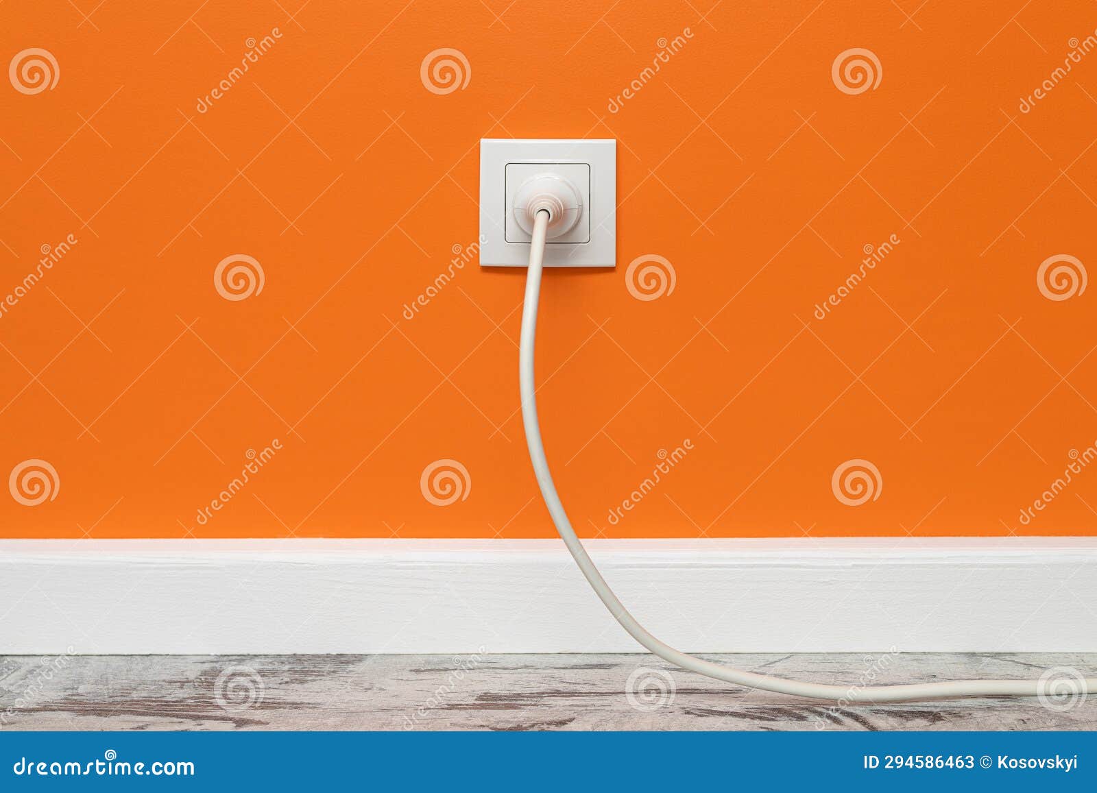 White Outlet on Orange Wall Stock Image - Image of view, people: 294586463
